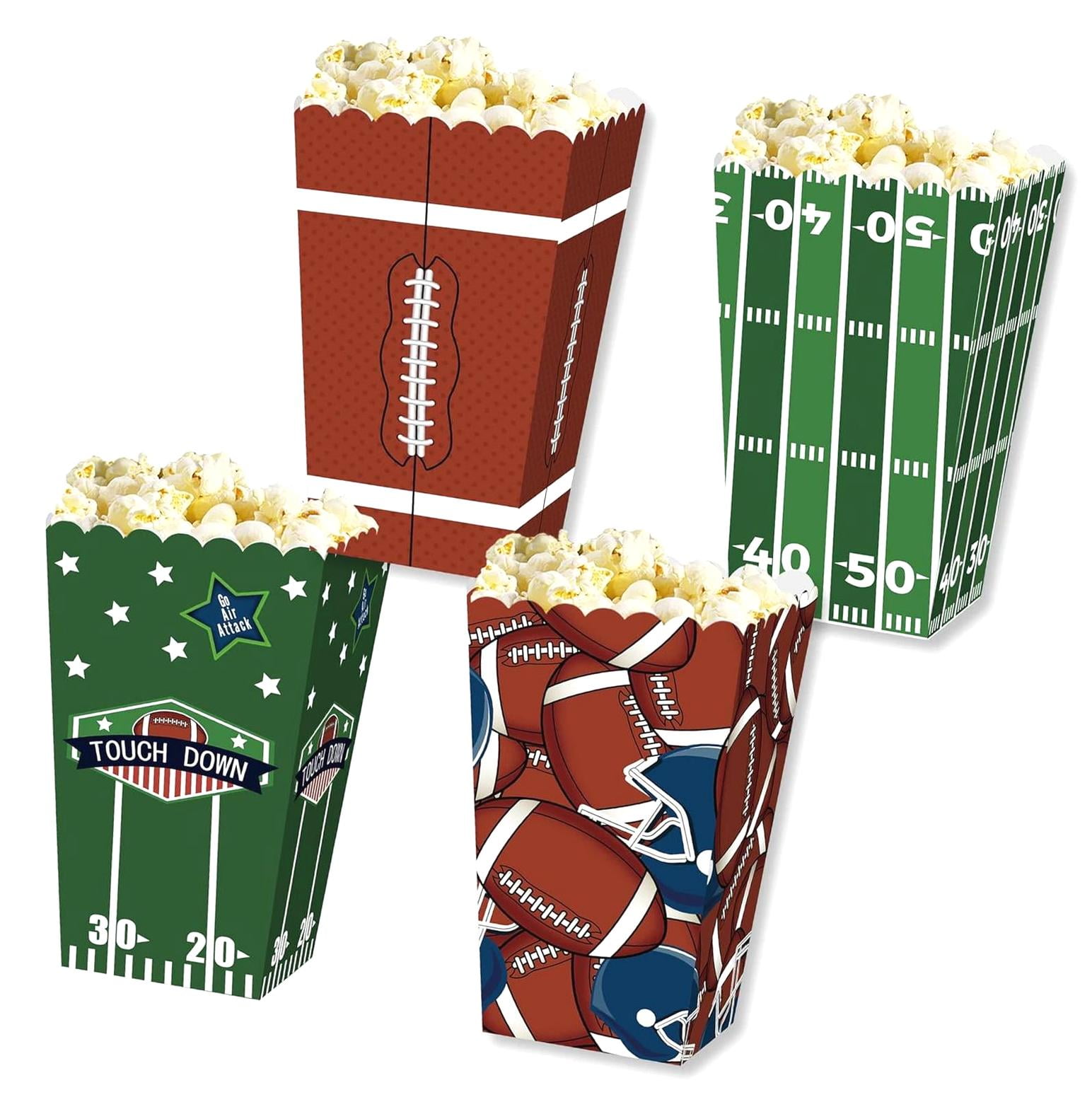 HYKE 24-Piece Football Themed Popcorn Boxes - Perfect for Sports ...