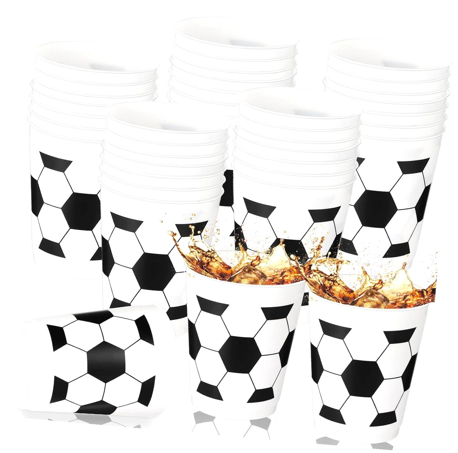 HYKE 24 Piece Soccer Themed Plastic Cups, 12oz Fan Cups for Sports Ball ...