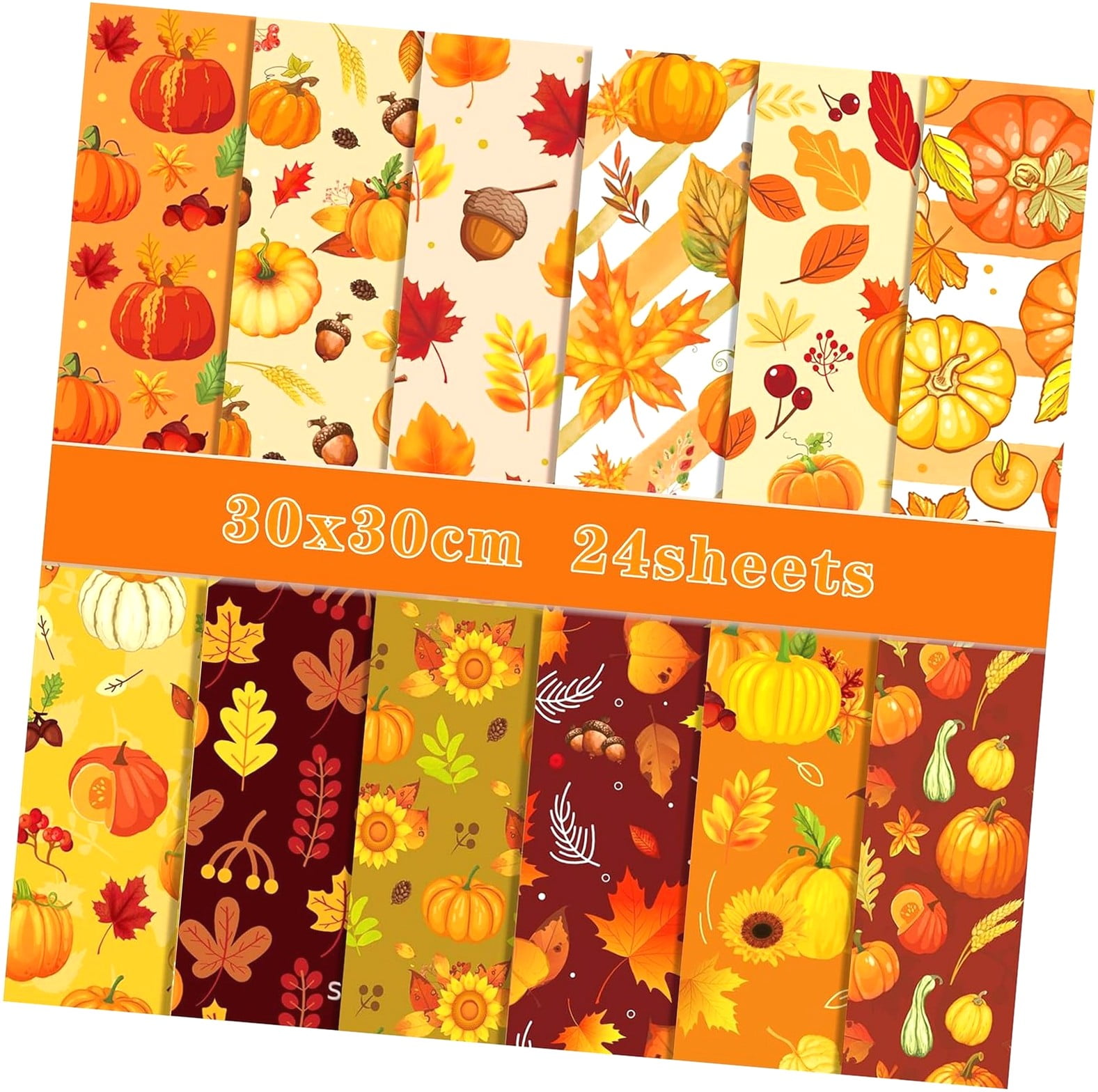 HYKE 24 Sheet Thanksgiving Day Scrapbook Paper, Autumn Theme ...