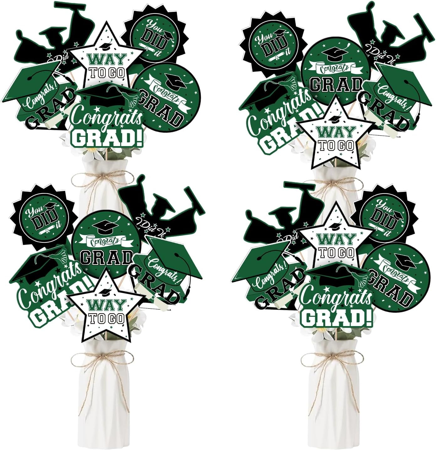 HYKE 24Pcs Graduation Party Decorations Class of 2025, Graduation ...