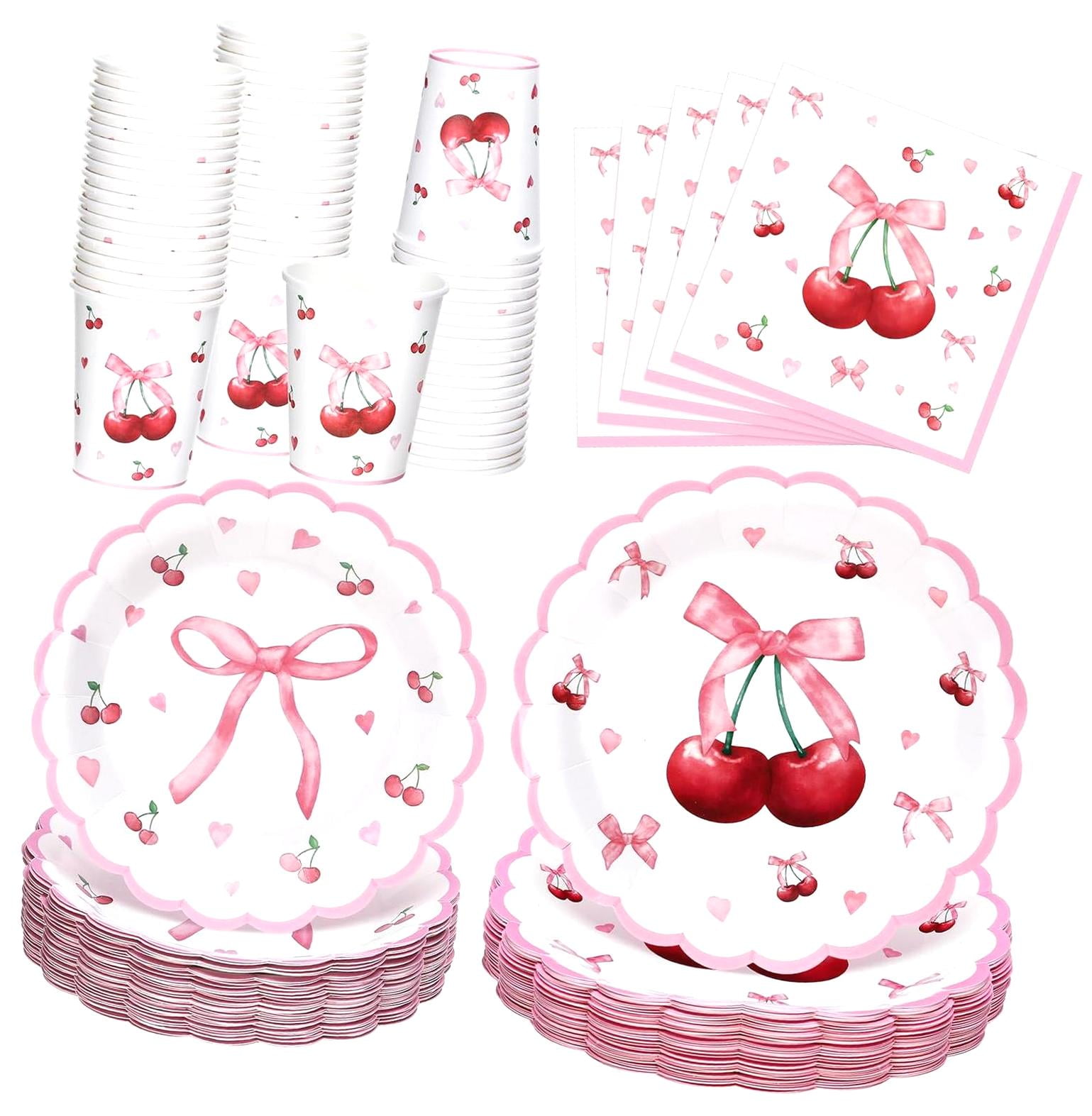 HYKE 250 Piece Peach Party Decorations - Sweet as a Peach Paper Plates ...