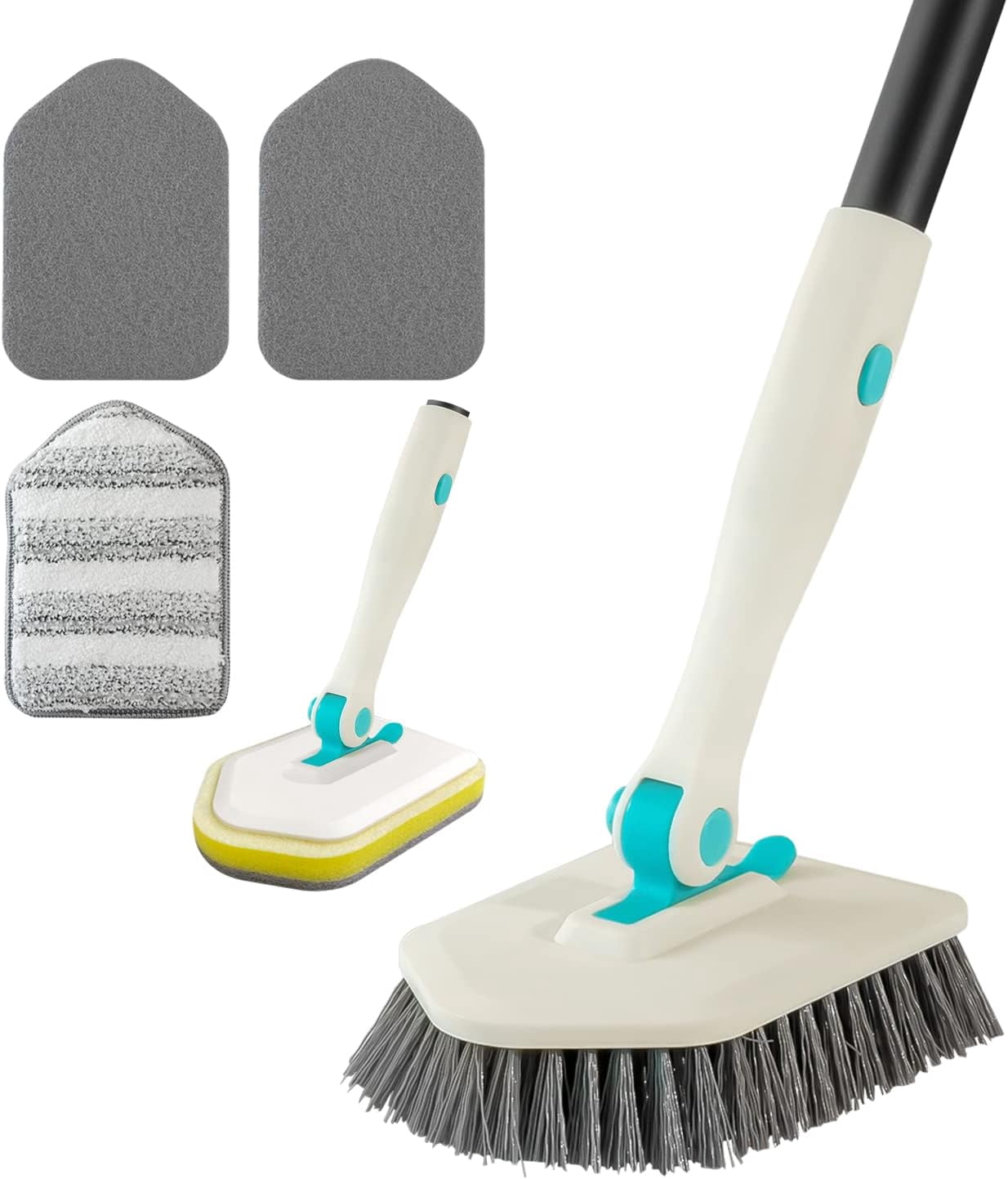 HYKE 3 in 1 Tub & Tile Scrubber with Long Handle 51'' - Scrub Cleaning ...