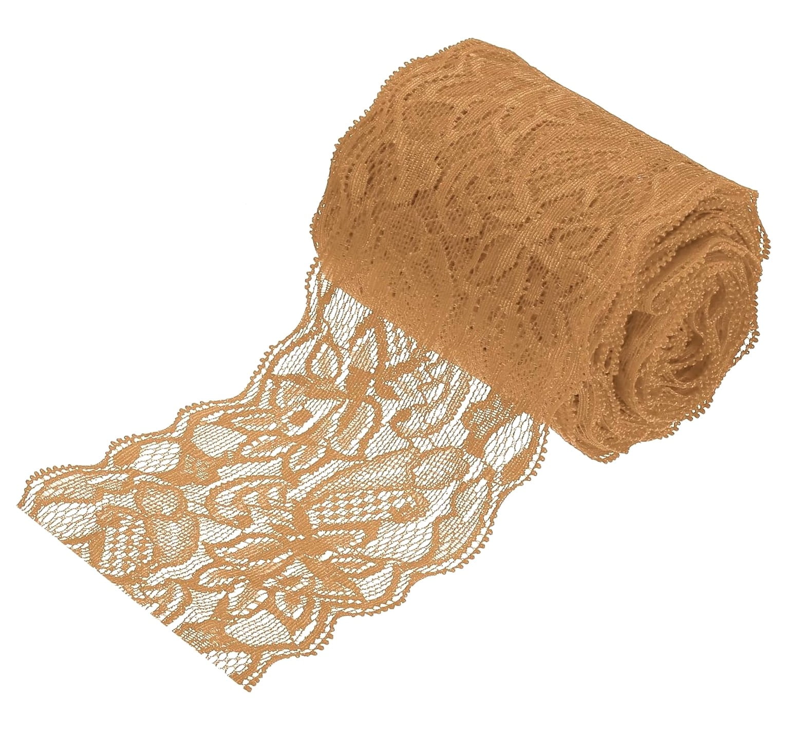 HYKE 3 Inch 10 Yard Lace Floral Pattern Light Brown Lace for Sewing ...