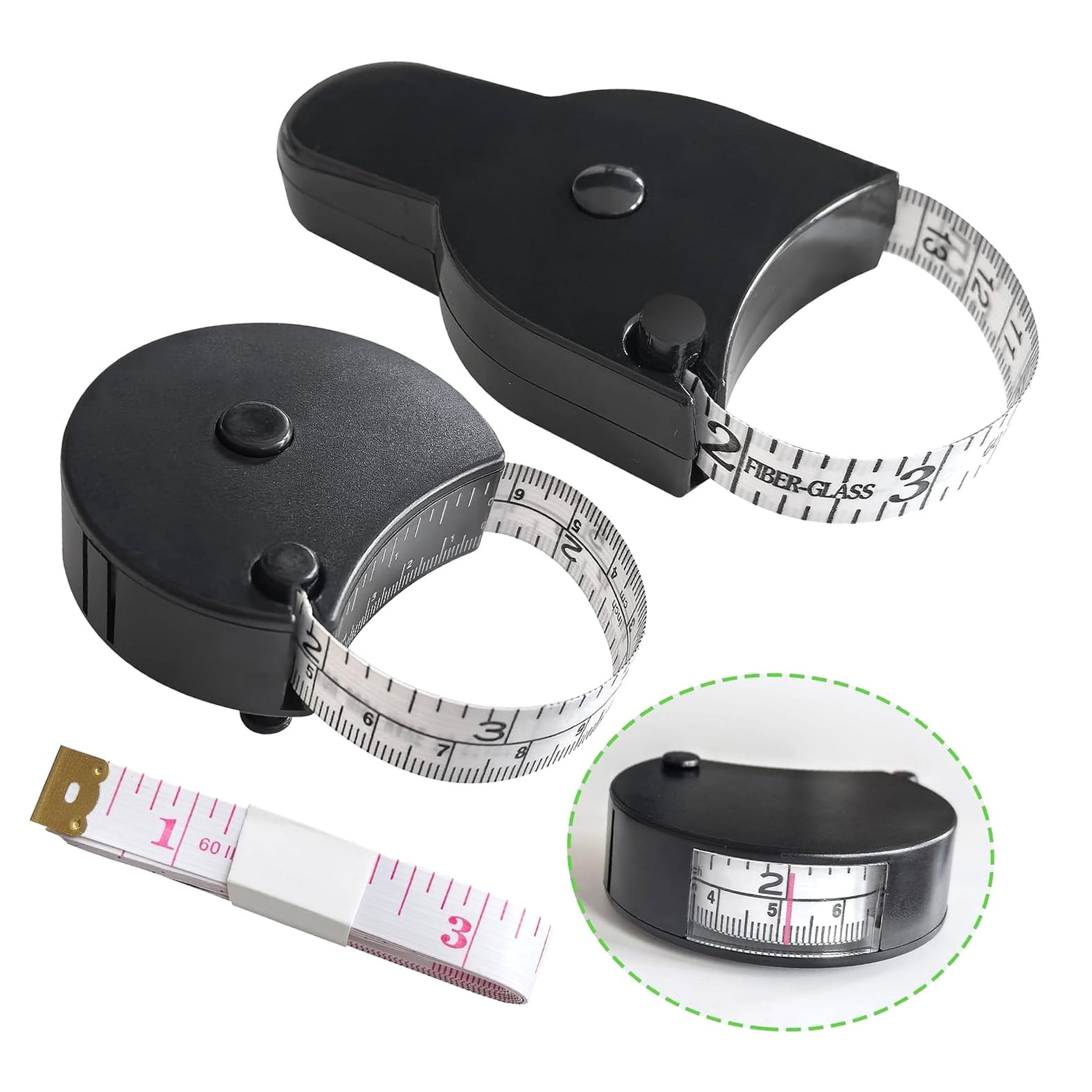 HYKE 3 Pcs Body Measuring Tape Set, Retractable Lock Button Tape with ...