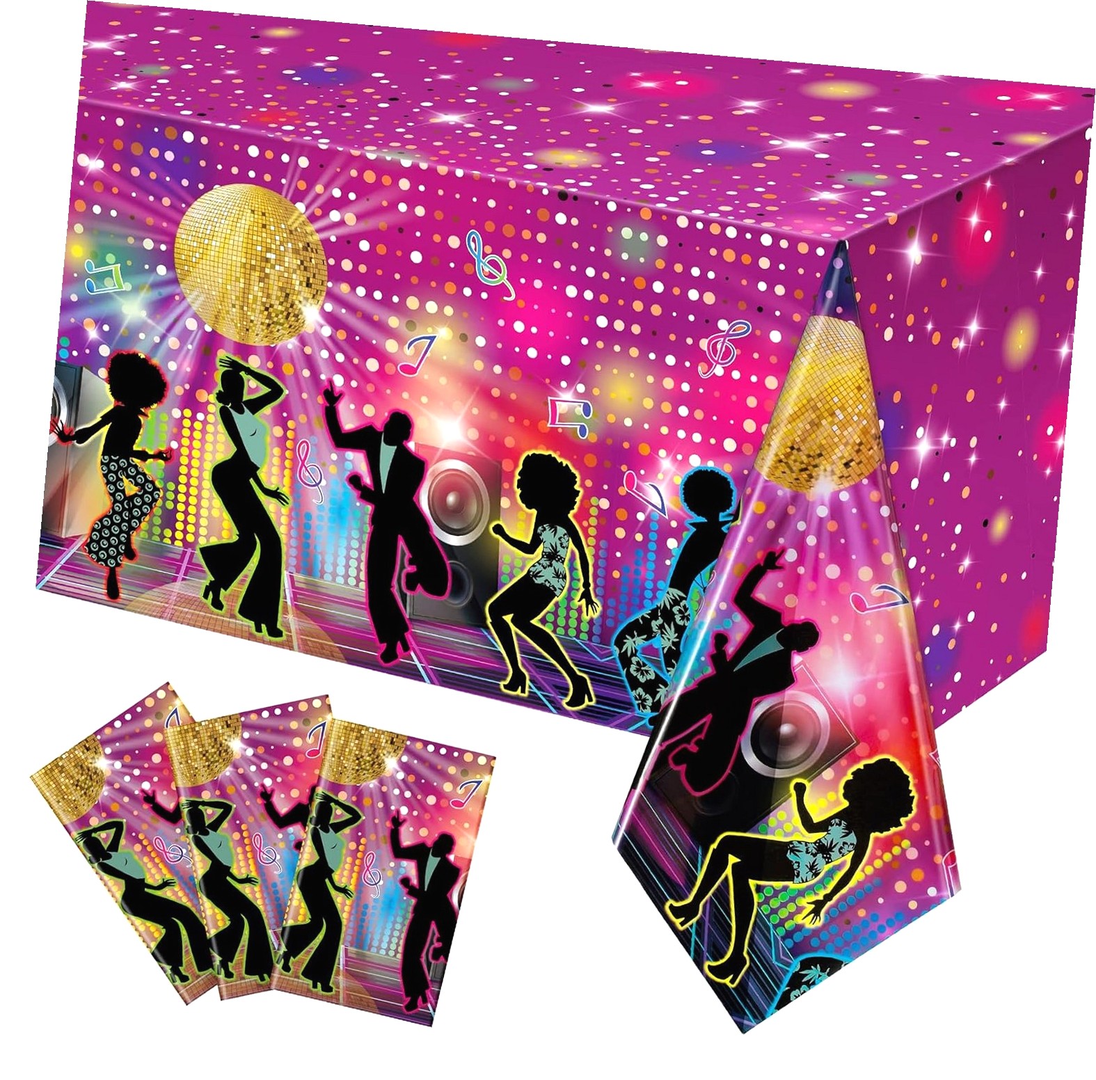 HYKE 3 Pcs Plastic Party Tablecloth 70' Party Table Cover 70s Birthday ...