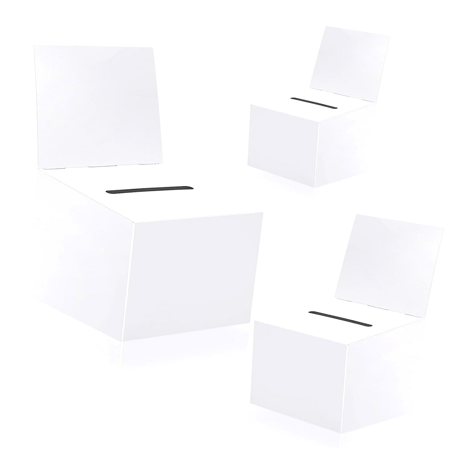 HYKE 3 Pcs Raffle Boxes Ballot Box for Fundraising, 6.5 4.5 4.5 Inch ...