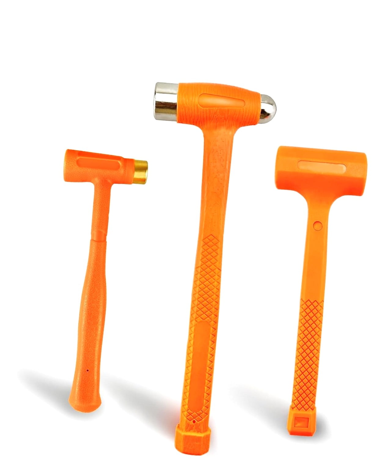HYKE 3-Piece Dead Blow Set, -Peen , and Dead Blow , Orange, Ergonomic ...