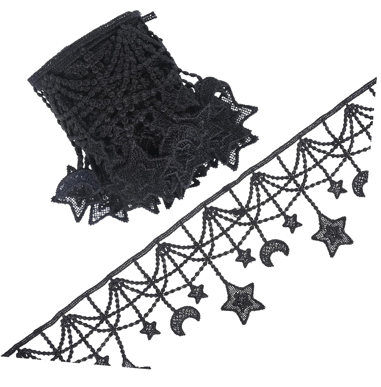 HYKE 3 Yards Embroidered Lace Star Lace Ribbons Moon Star Lace for ...