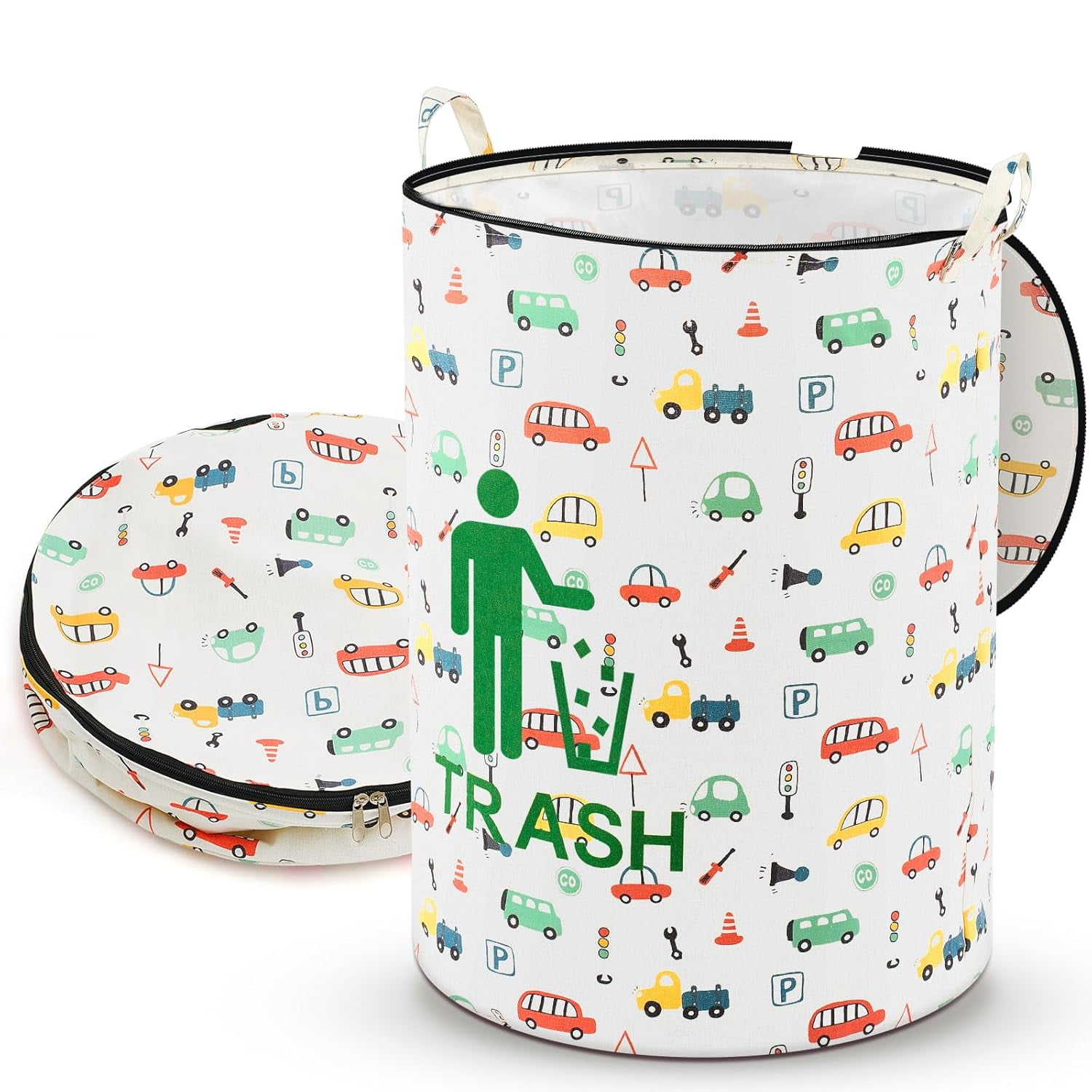 HYKE 30 Gallon Collapsible Pop up Trash Can with Zired Lid Reusable Pop ...