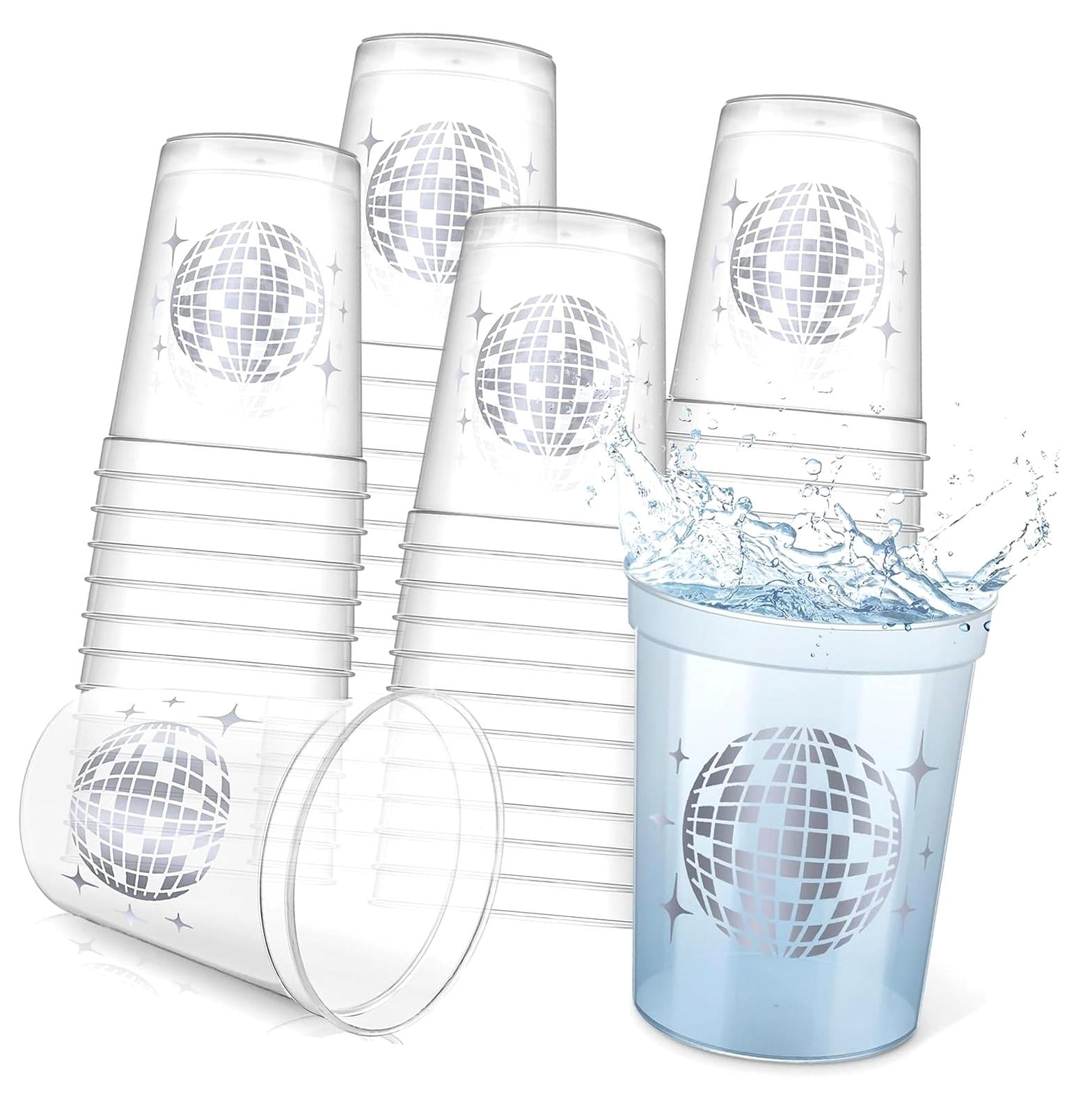 HYKE 30 Pcs Disco Ball Cups Disco Party Favor 16 oz Plastic ...
