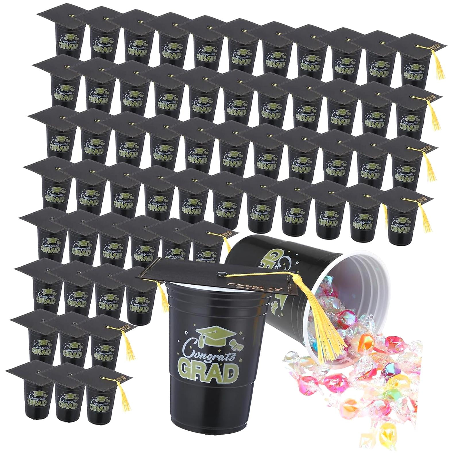 HYKE 30 Pcs Graduation Plastic Cups 15 oz Graduation Cups Drinking Cups ...