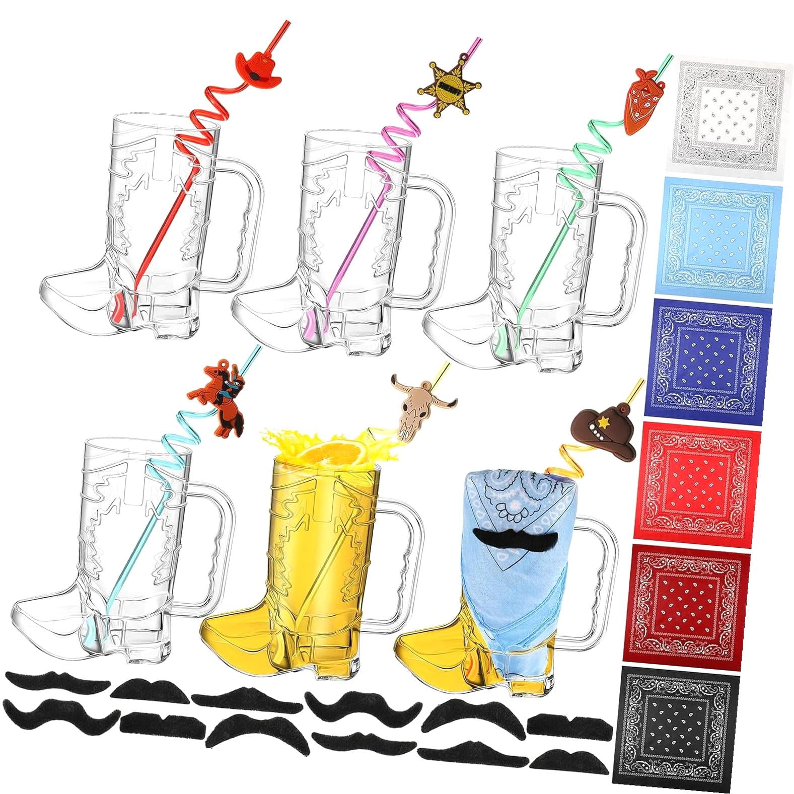 HYKE 30 Pcs Party Favors Set Includes 6 20 oz Boot Mug Cups, 6 Cowgirl ...