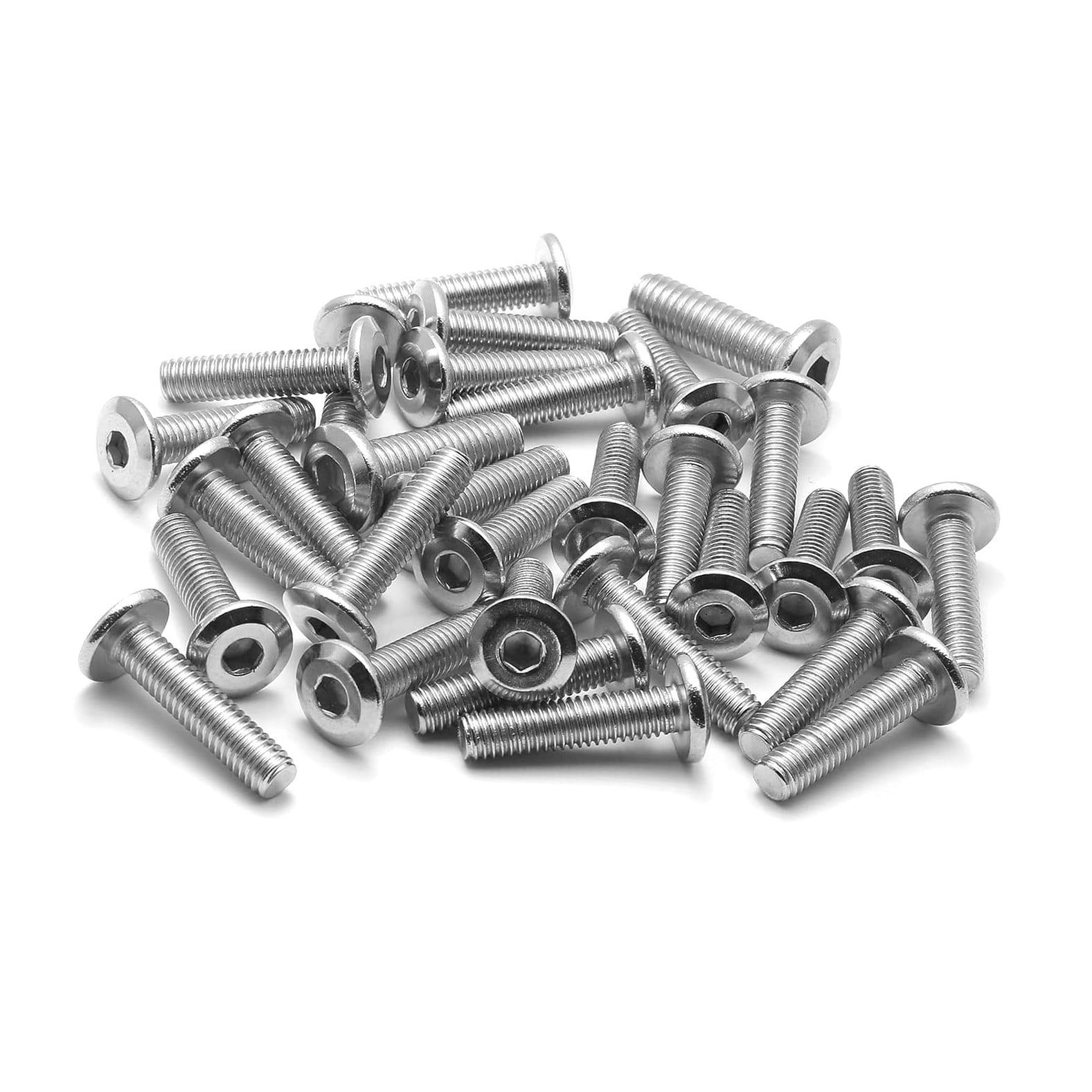 HYKE 30 Pieces M6x25mm Steel Flat Hex Cap Bolts Screws Countersunk ...
