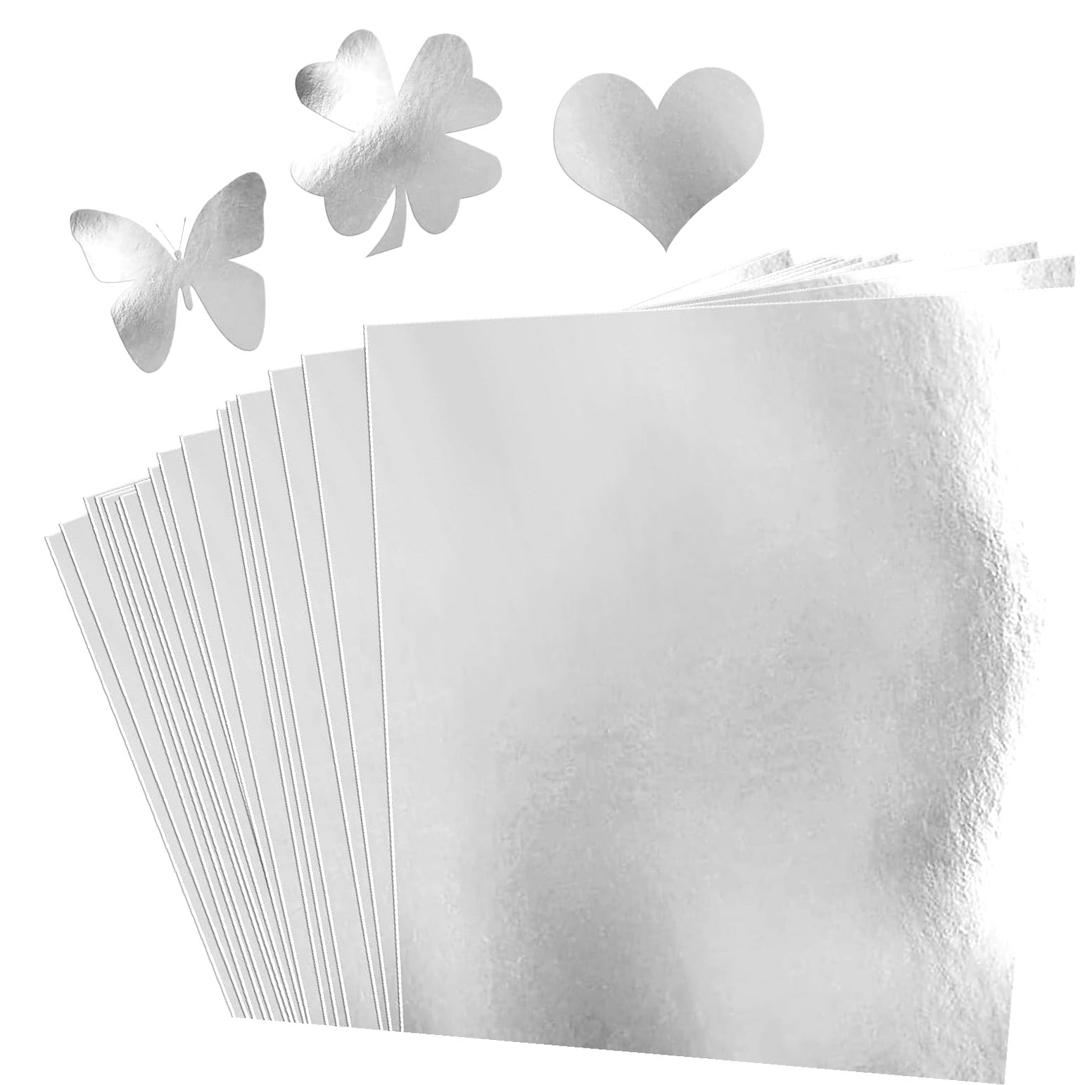 HYKE 30 Silver Metallic Cardstock Paper, Sized (250gsm) Mirrored ...