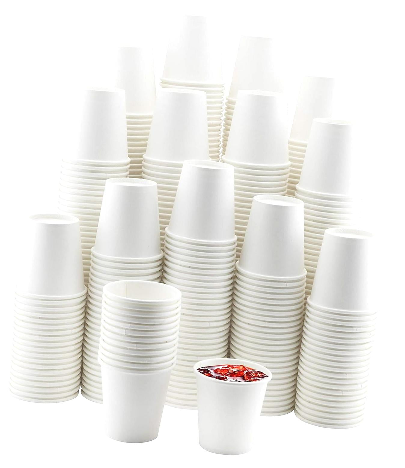 HYKE 300 Pack 6 oz White Paper Coffee Cups Hot Cold Beverage for Water ...