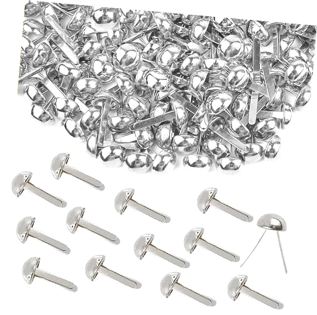 HYKE 300 Pcs Fasteners (0.32x0.6 Inch) Silvery Brads for Paper Crafts ...