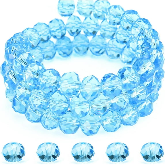 HYKE 300PCS 6mm Briolette Beads for Jewelry Making, Faceted Rondelle ...