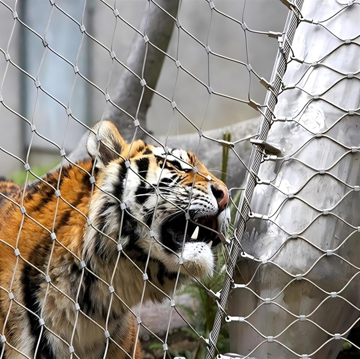 HYKE 304 Steel Wire Rope Net, 4ft x 6ft Coil, Flexible Metal Cable ...