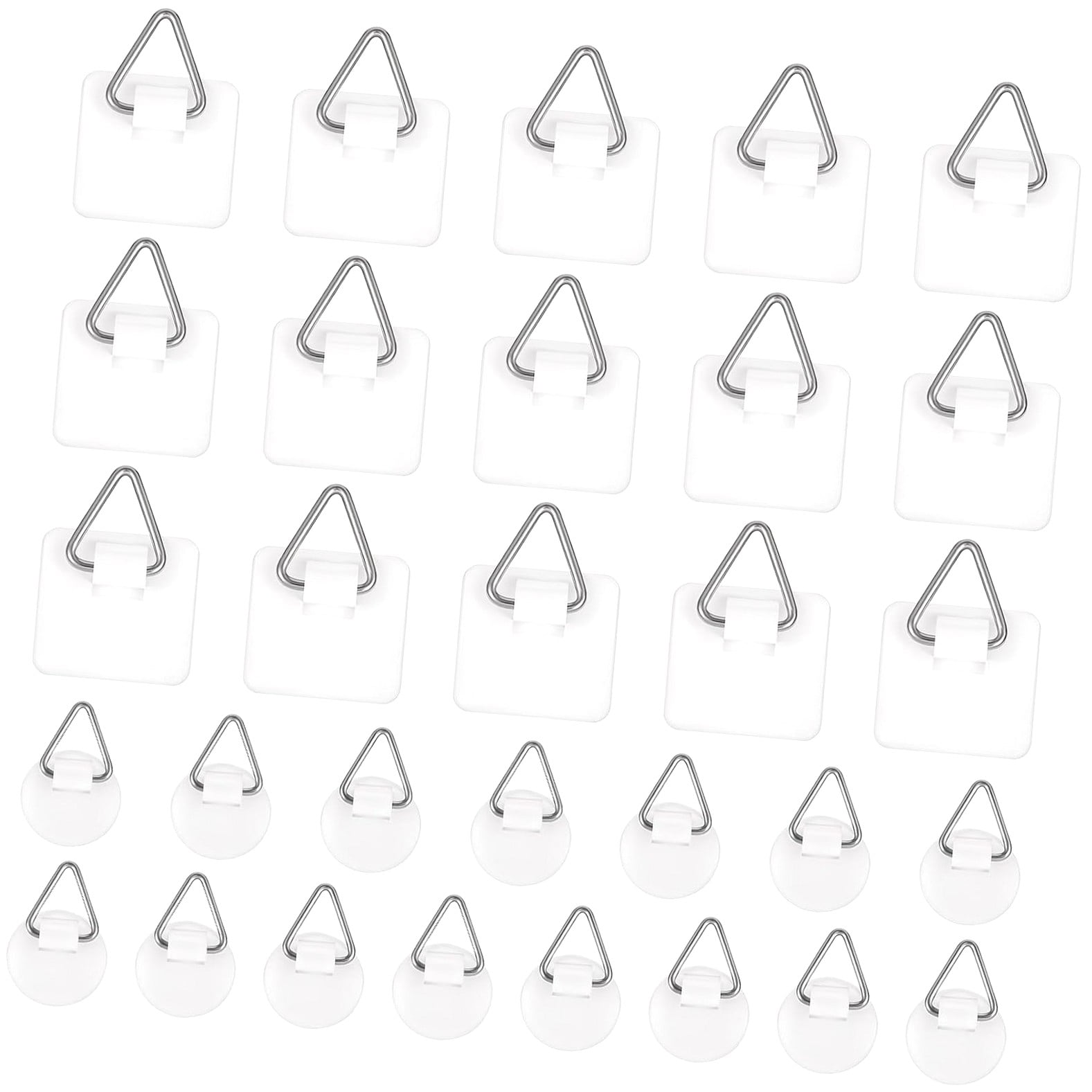 HYKE 30Pcs Adhesive Picture Hangers Without Nails Sticky Plate Hangers ...