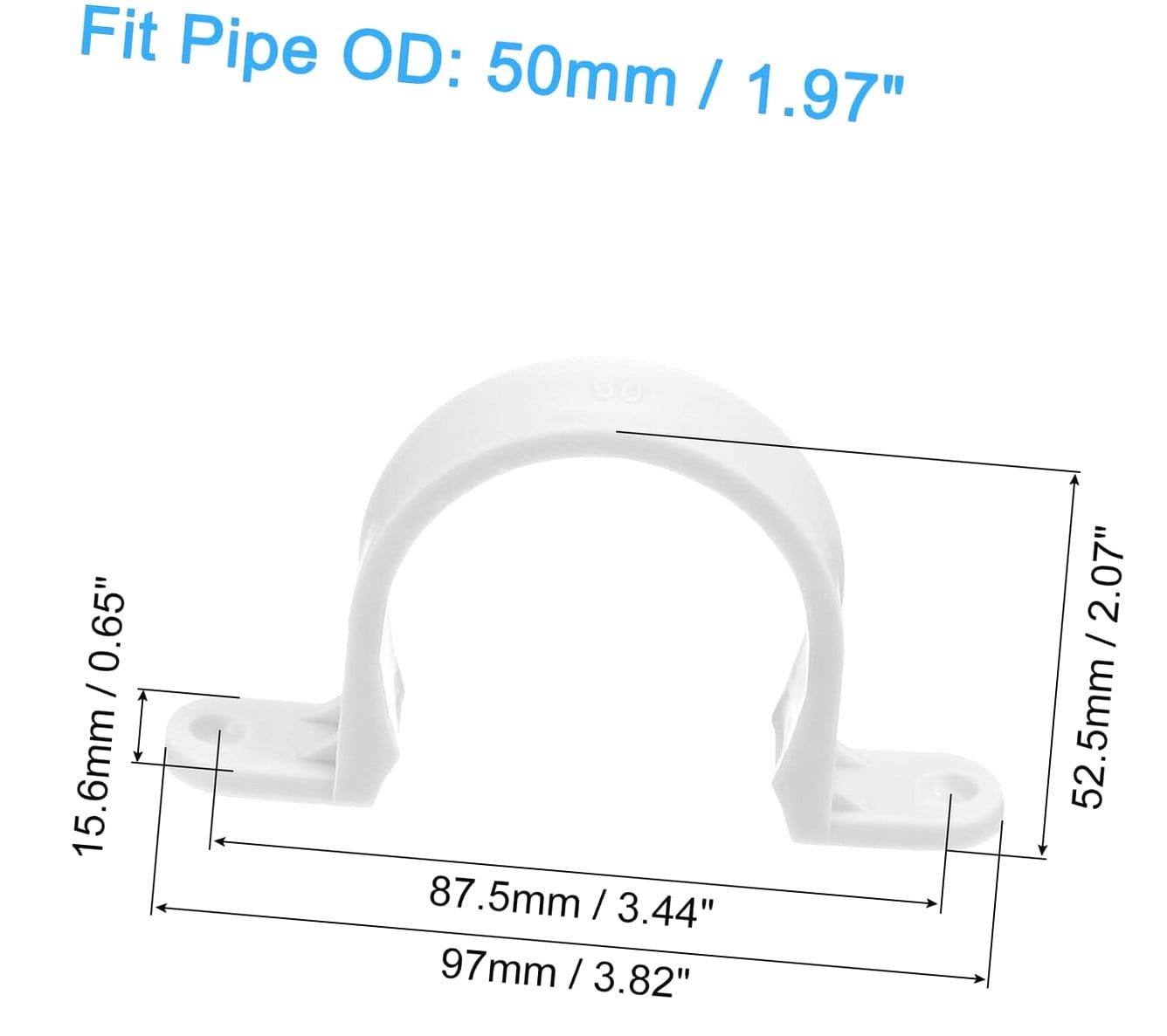 HYKE 30Pcs PVC Pipe Straps, 32mm(1-1/4") Plastic Conduit Strap 2 Holes ...