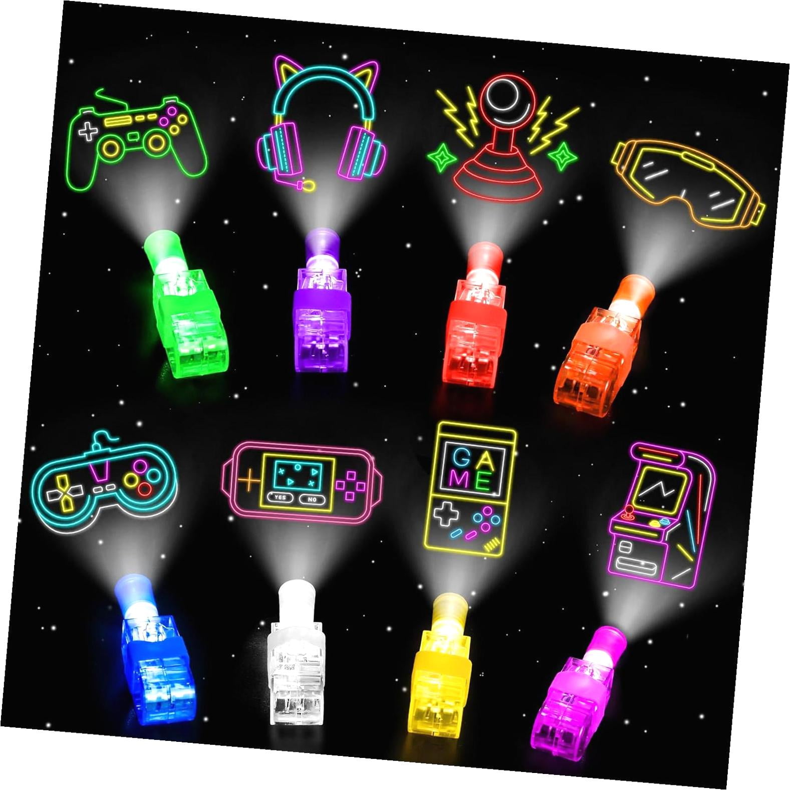 HYKE 32 Pcs Gamer Finger Lights for , Neon Glow Party Gaming Fun Bulk ...