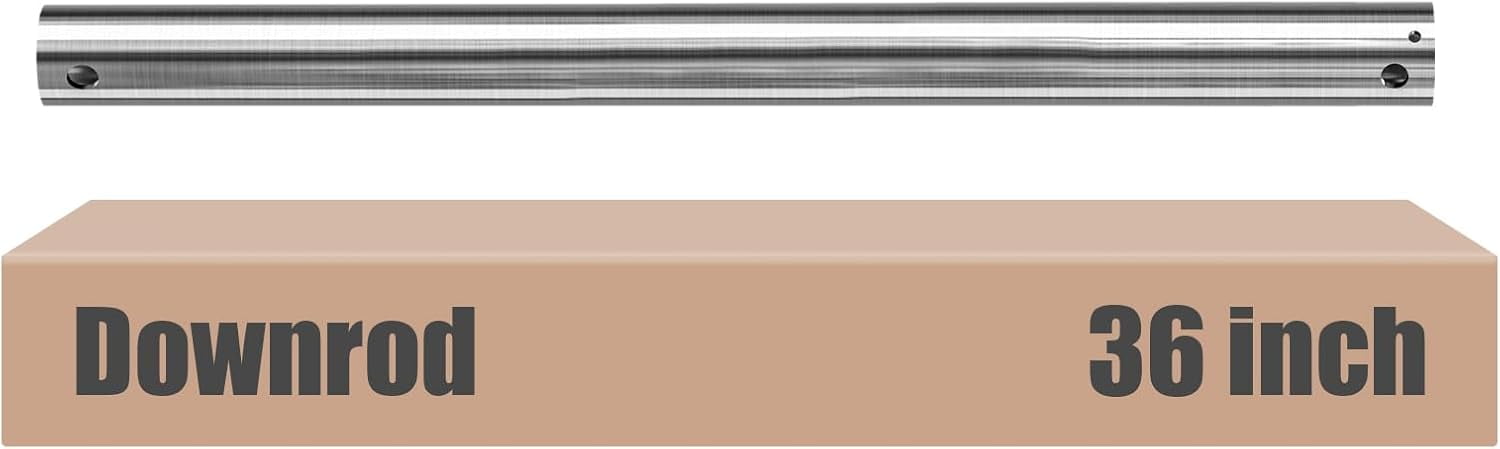 HYKE 36 inch Ceiling Fan Downrod with Extension Cord, 3 FT Brushed ...