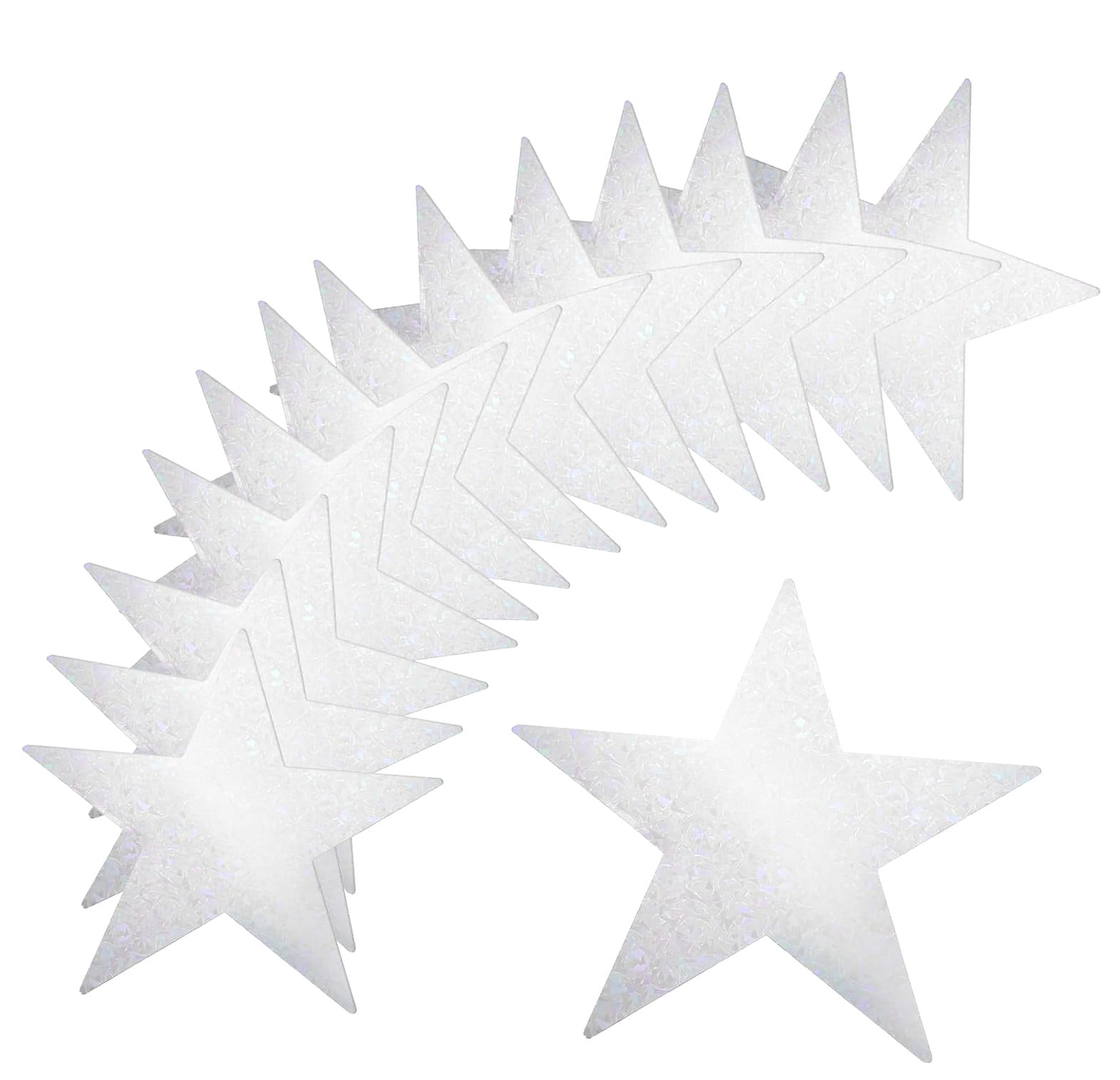 HYKE 36Pcs Silver Stars Cutouts Double Sided Printed Paper Stars ...