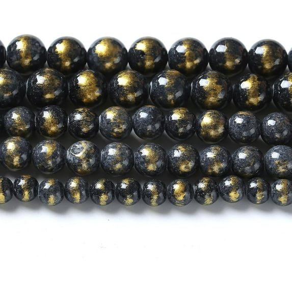 HYKE 36pcs 10mm Blue Jade Beads for Jewelry Making Round Loose Beads Stone Beads 15"(10mm, Blue ...