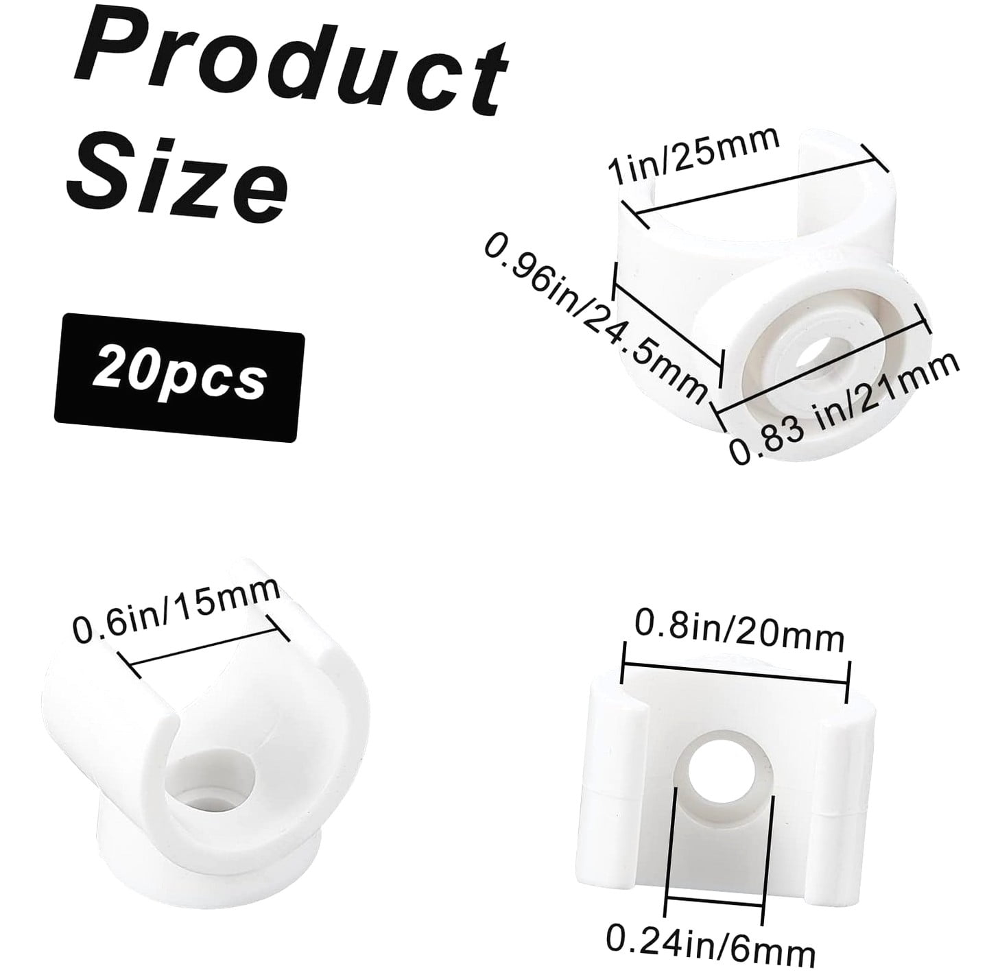 HYKE 4/5-Inch U-Hook PEX Holder TV Tray Clips PVC Water Pipe Clamps ...