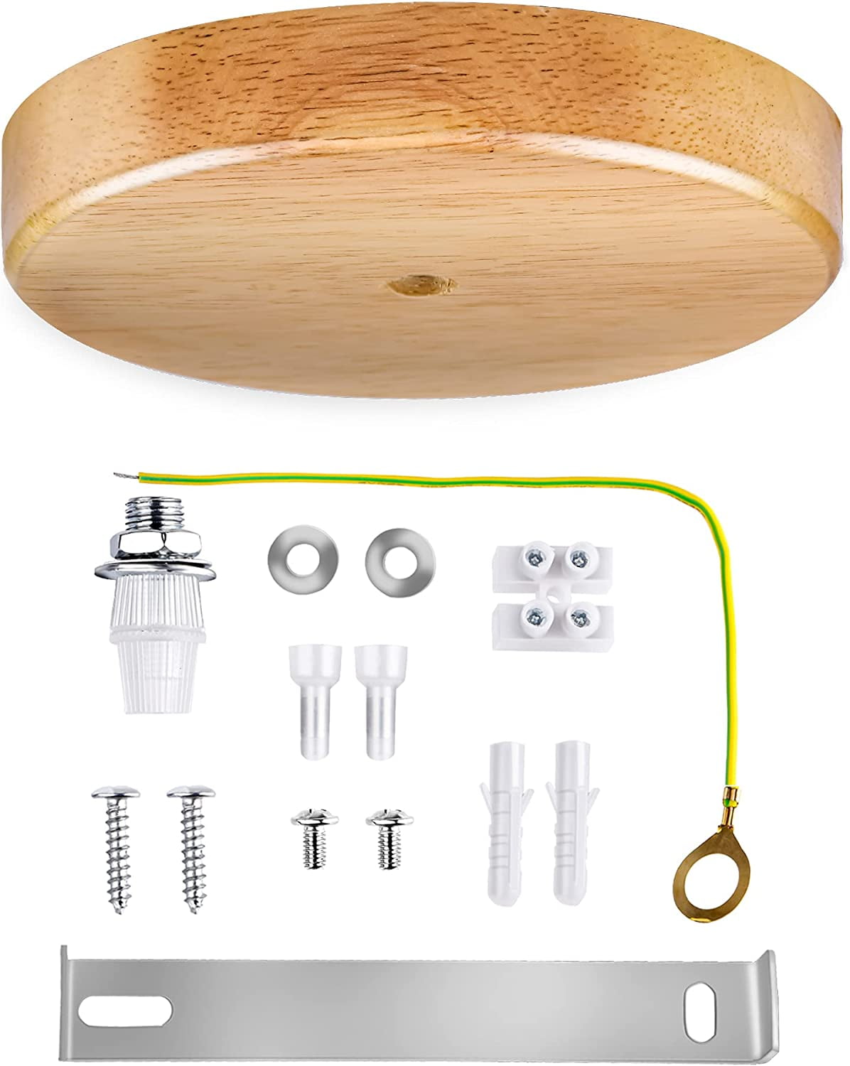 HYKE 4.7" Wooden Ceiling Canopy Kit with Hardware, Natural Wood Ceiling ...