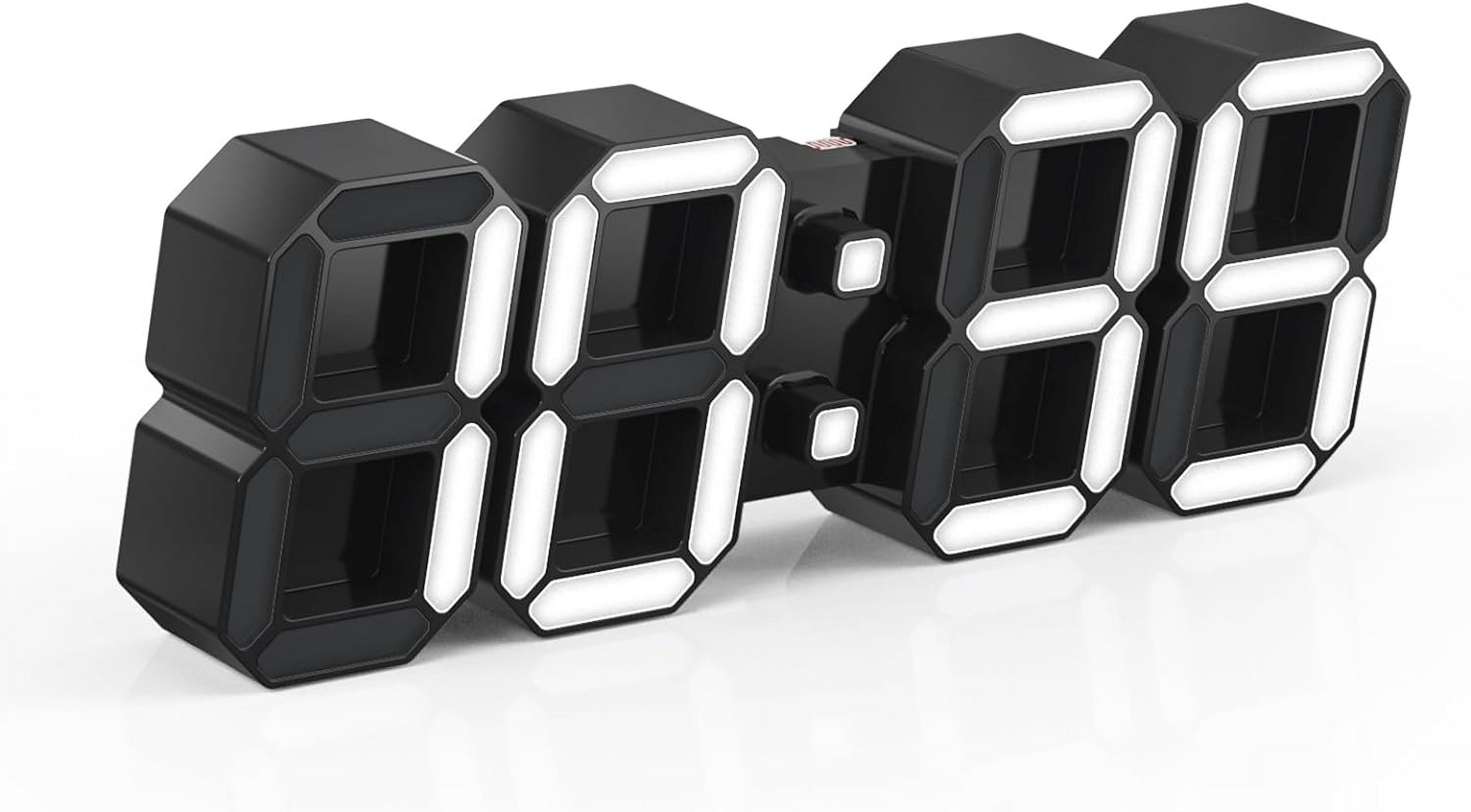 HYKE 4.9" 3D LED Digital Clock with Nightlight, Remote Control, e Alarm ...