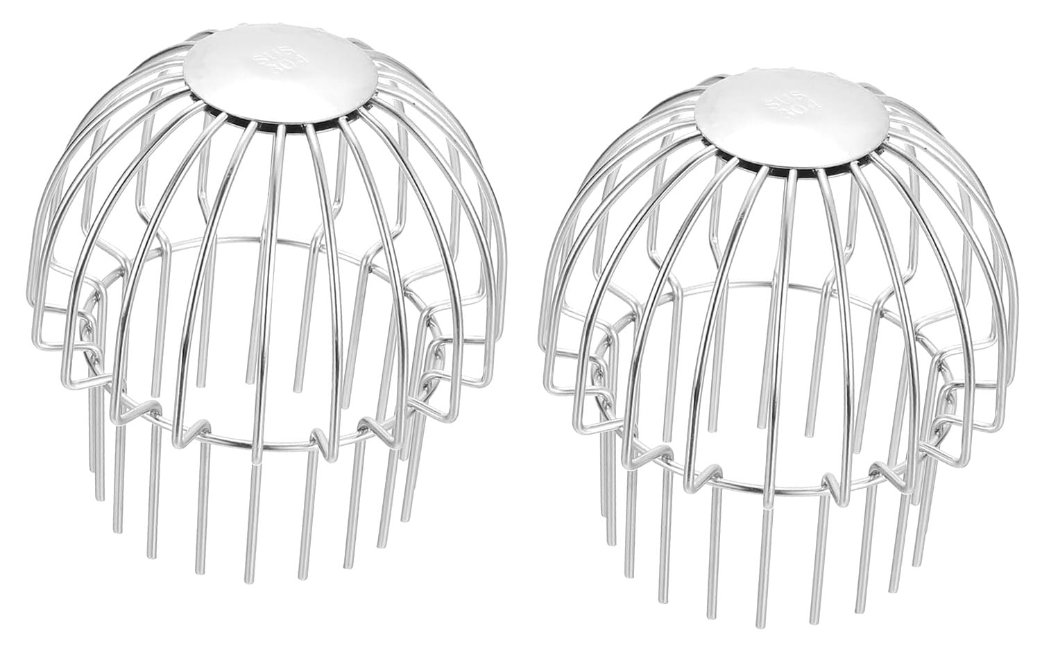 HYKE 4 Inch, 2 Pack 304 Steel Downspout Filter, Line Drain Cover Round ...