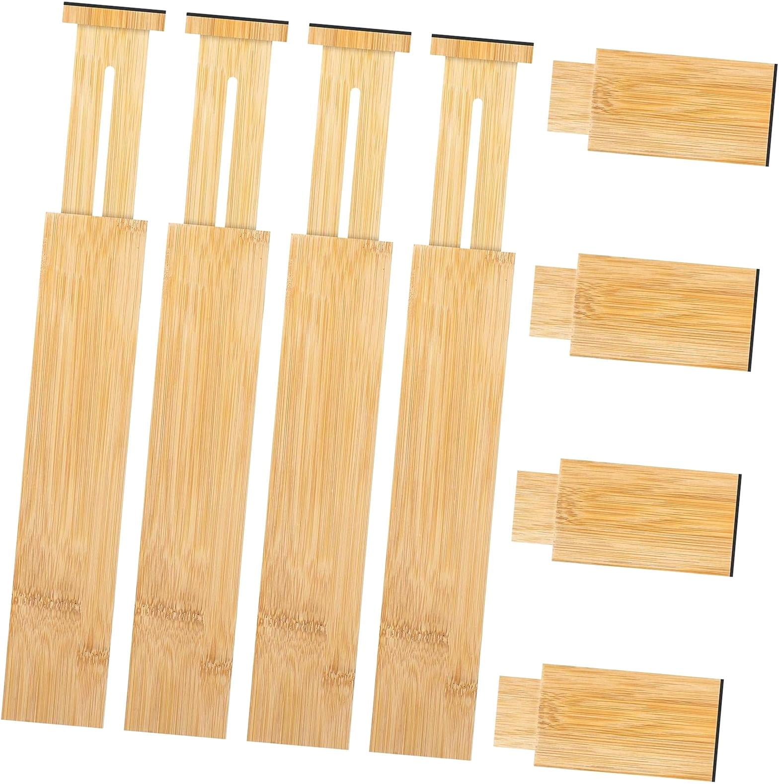 HYKE 4 Pack Adjustable Drawer Dividers - 12.5" - 21.7" Expandable ...