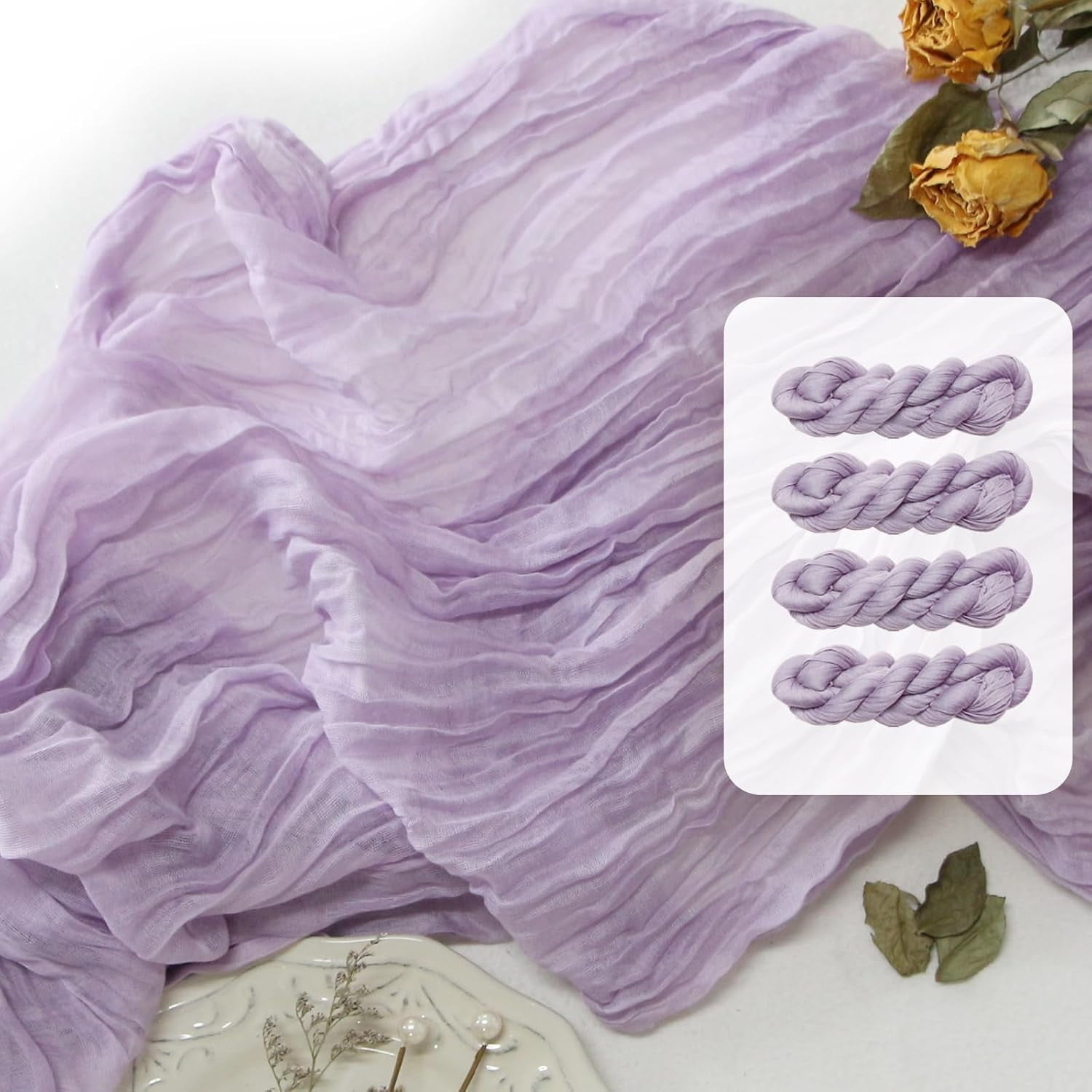 HYKE 4 Pack Lilac Table Runner 35x120 Inches for Baby Shower Decoration ...