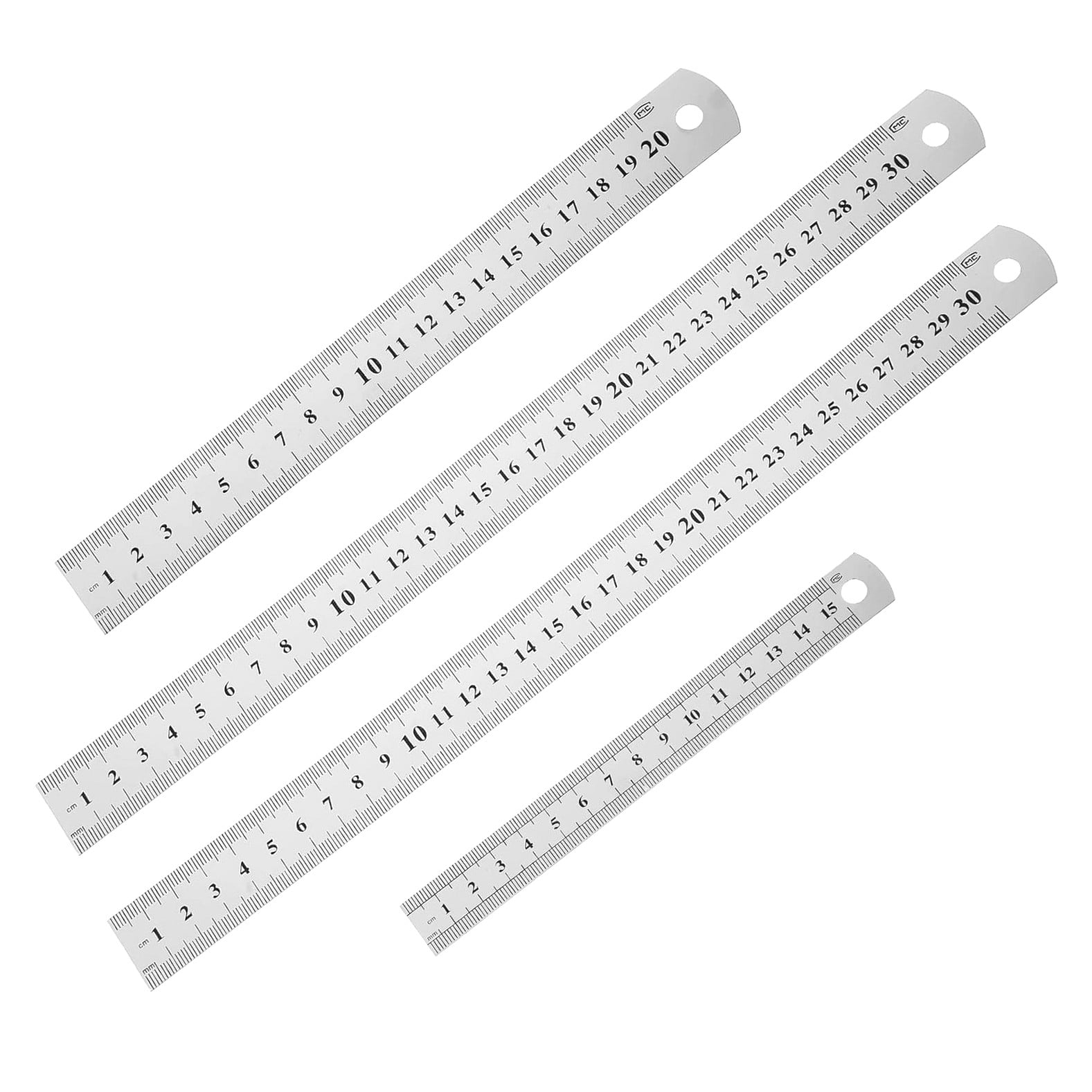 HYKE 4 Pack Steel Ruler Set, 6, 8, 12 inch Metric Millimeter Ruler to ...