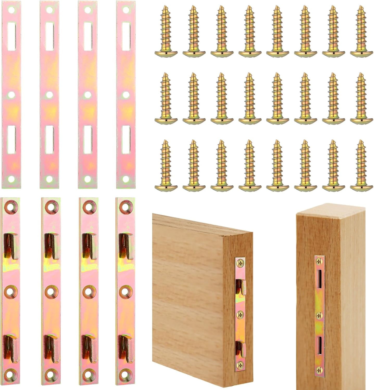 HYKE 4 Pair 6" Bed Rail Fasteners Bed Rail Brackets with Screws Heavy ...