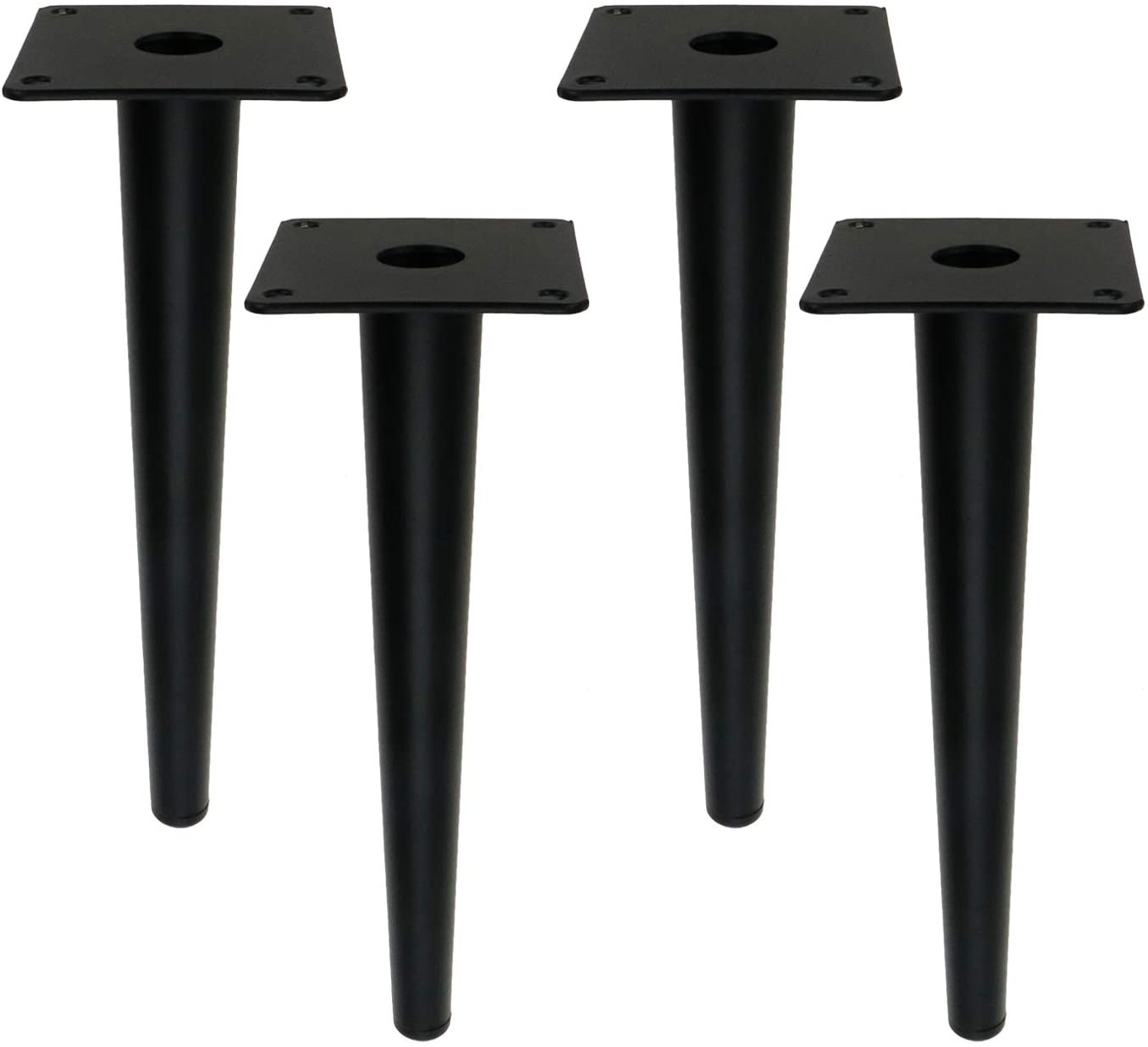 HYKE 4 Pcs 10 inch Metal Furniture Legs Round Tall Sk Tapered Sofa Legs ...