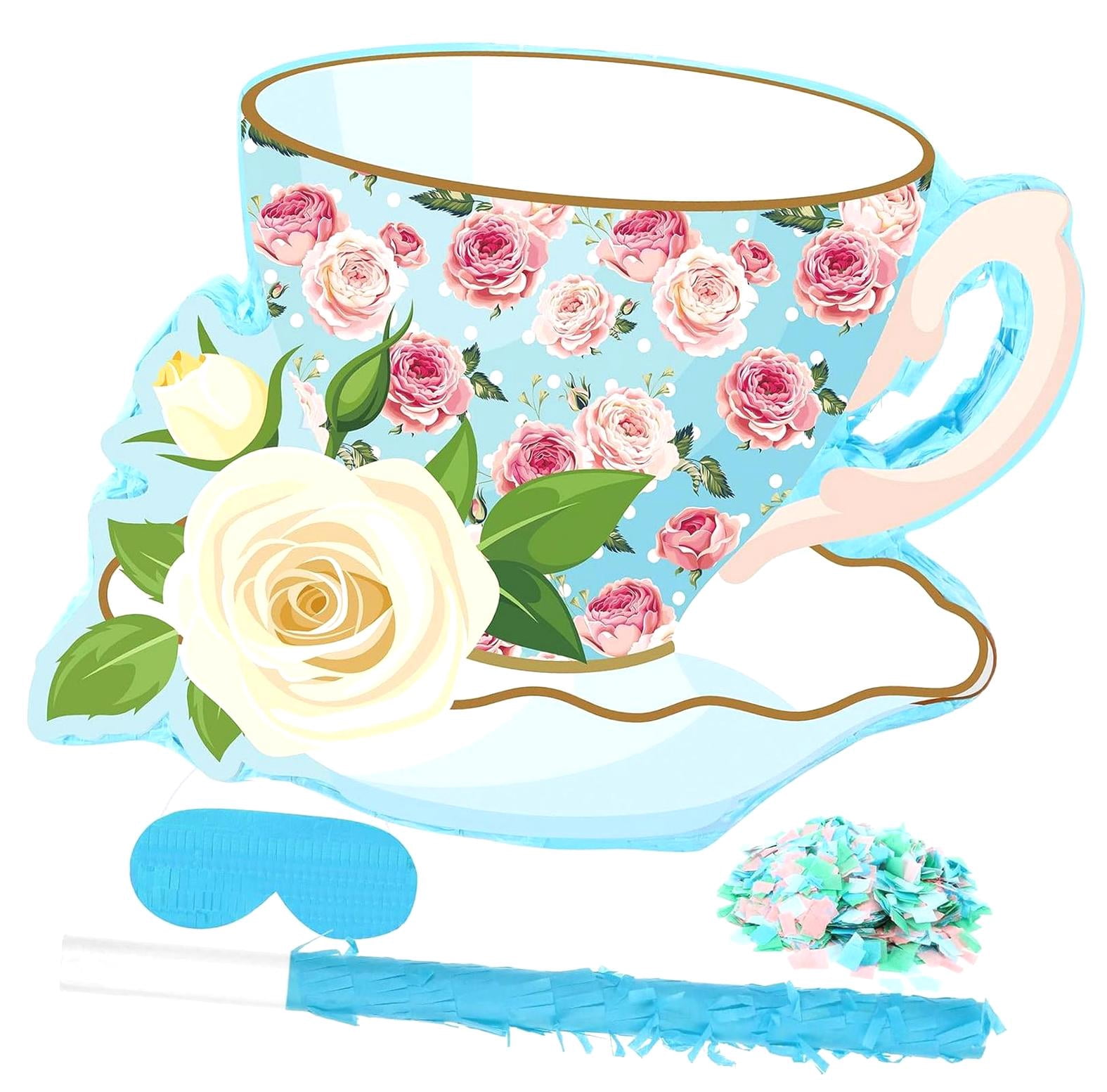 HYKE 4 Pieces Tea Party Piñatas Themed Celebration Decor Teapot Mini ...