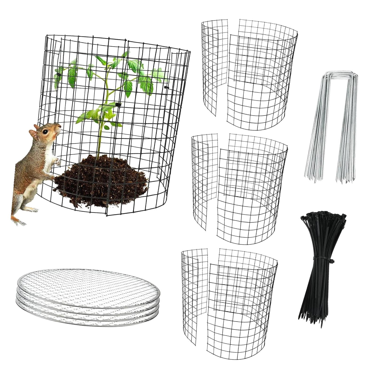 HYKE 4 Wire Plant Protector Cages, Garden Defense with Round Mesh ...