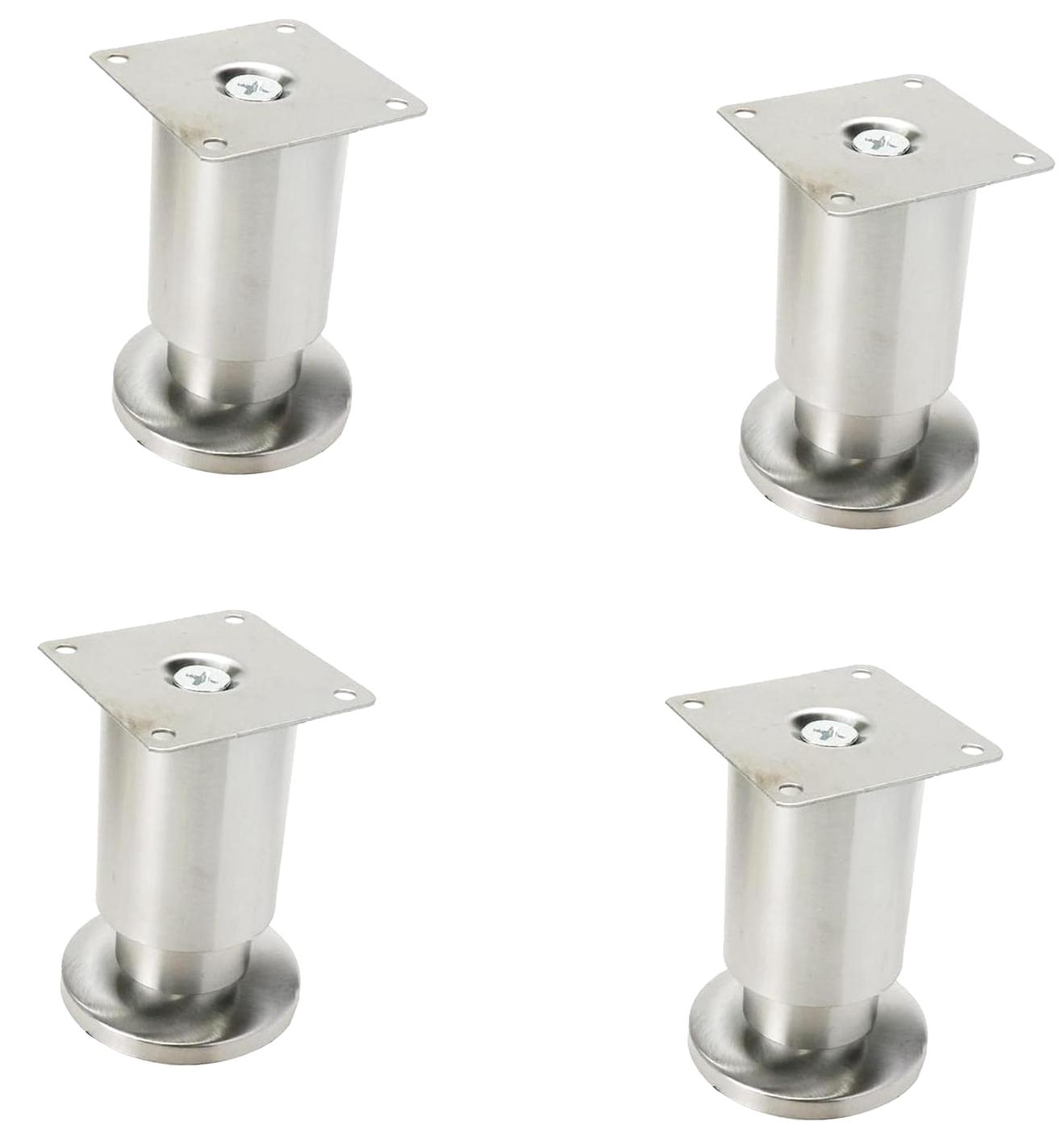 HYKE 4-inch Furniture Supports Matte Silver Steel Sofa Supports ...