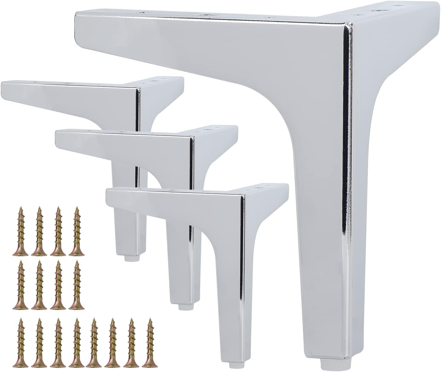 HYKE 4 inch Metal Furniture Legs, Set of 4 Modern Iron Diamond Triangle ...