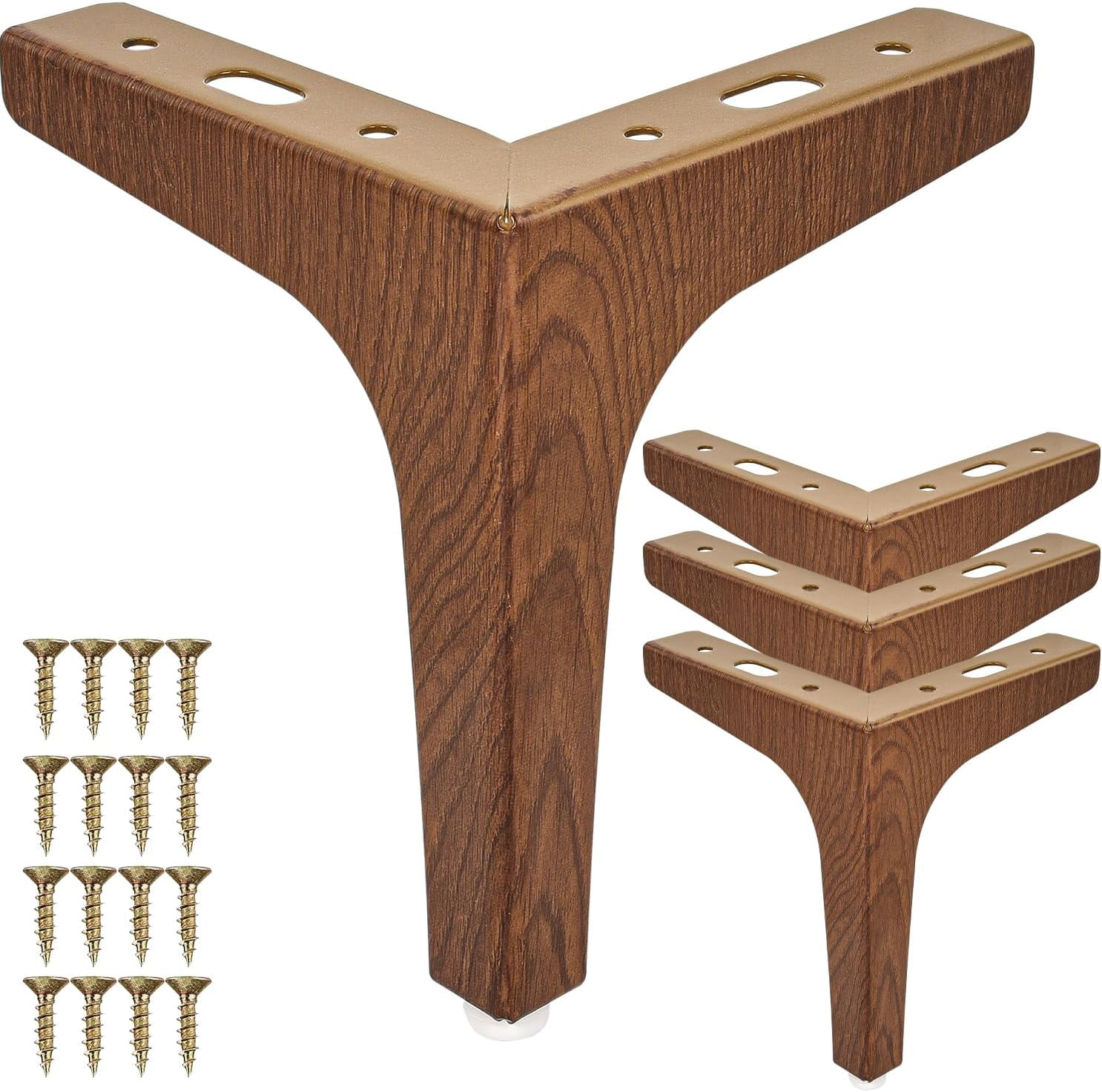 HYKE 4 inch Metal Furniture Legs, Set of 4 Modern Iron Diamond Triangle ...