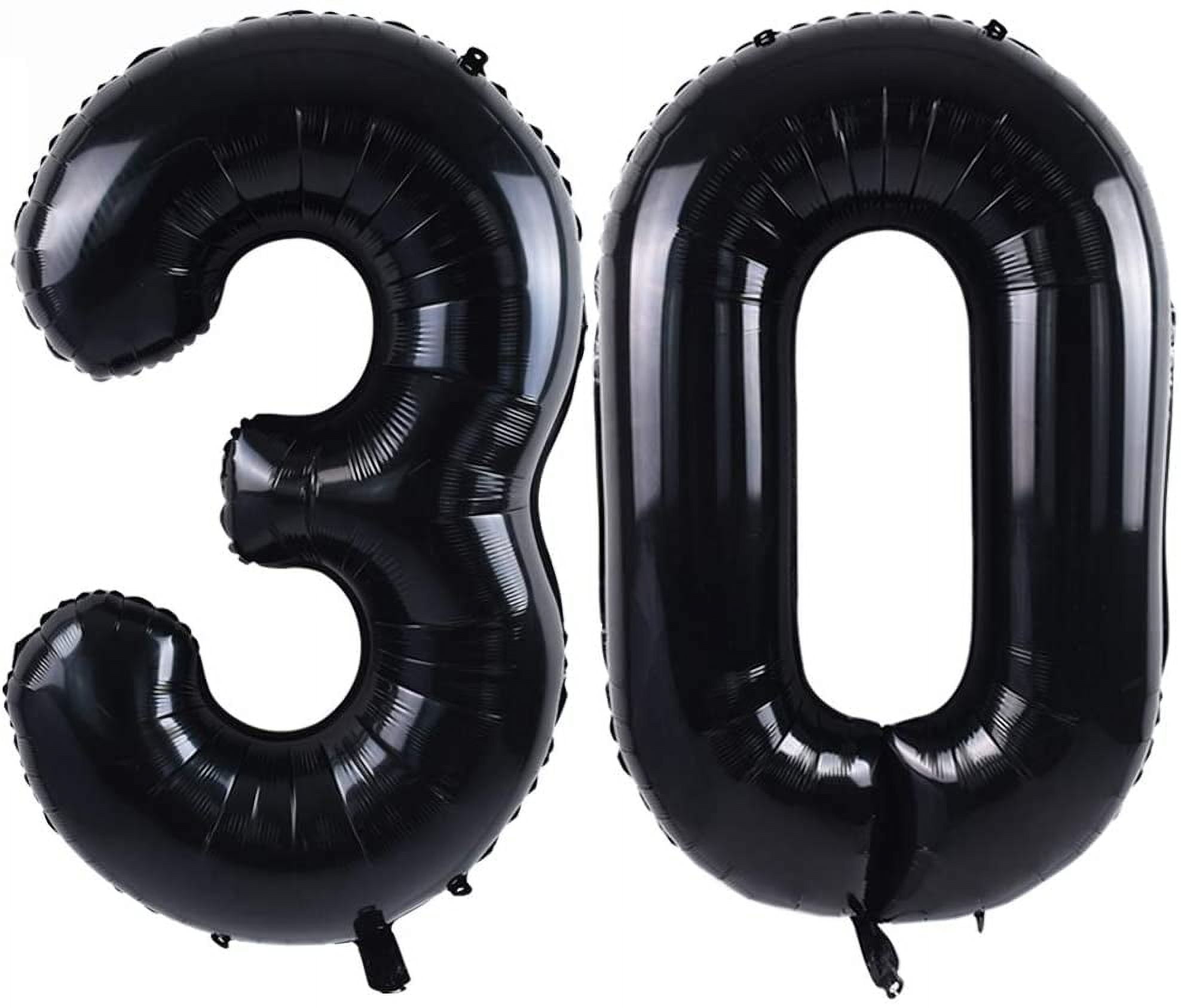 HYKE 40 Inch Black Large Numbers Balloon Birthday Party Decorations, Foil Mylar Big Number ...
