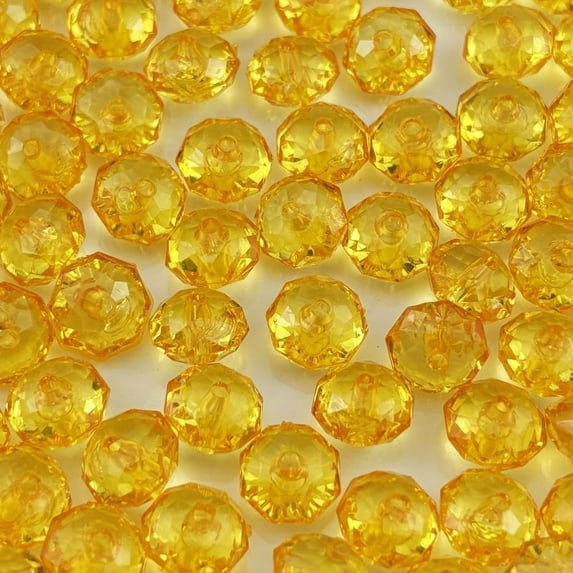 HYKE 400pcs 8mm Acrylic Beads, Faceted Rondelle Acrylic Spacer Beads ...