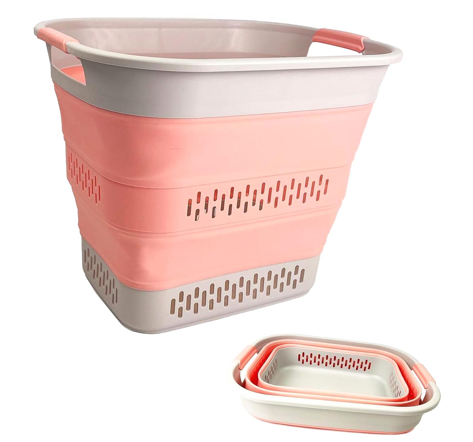 HYKE 40L (10.5 Gallon) Collapsible Plastic Laundry Basket - Foldable Up ...