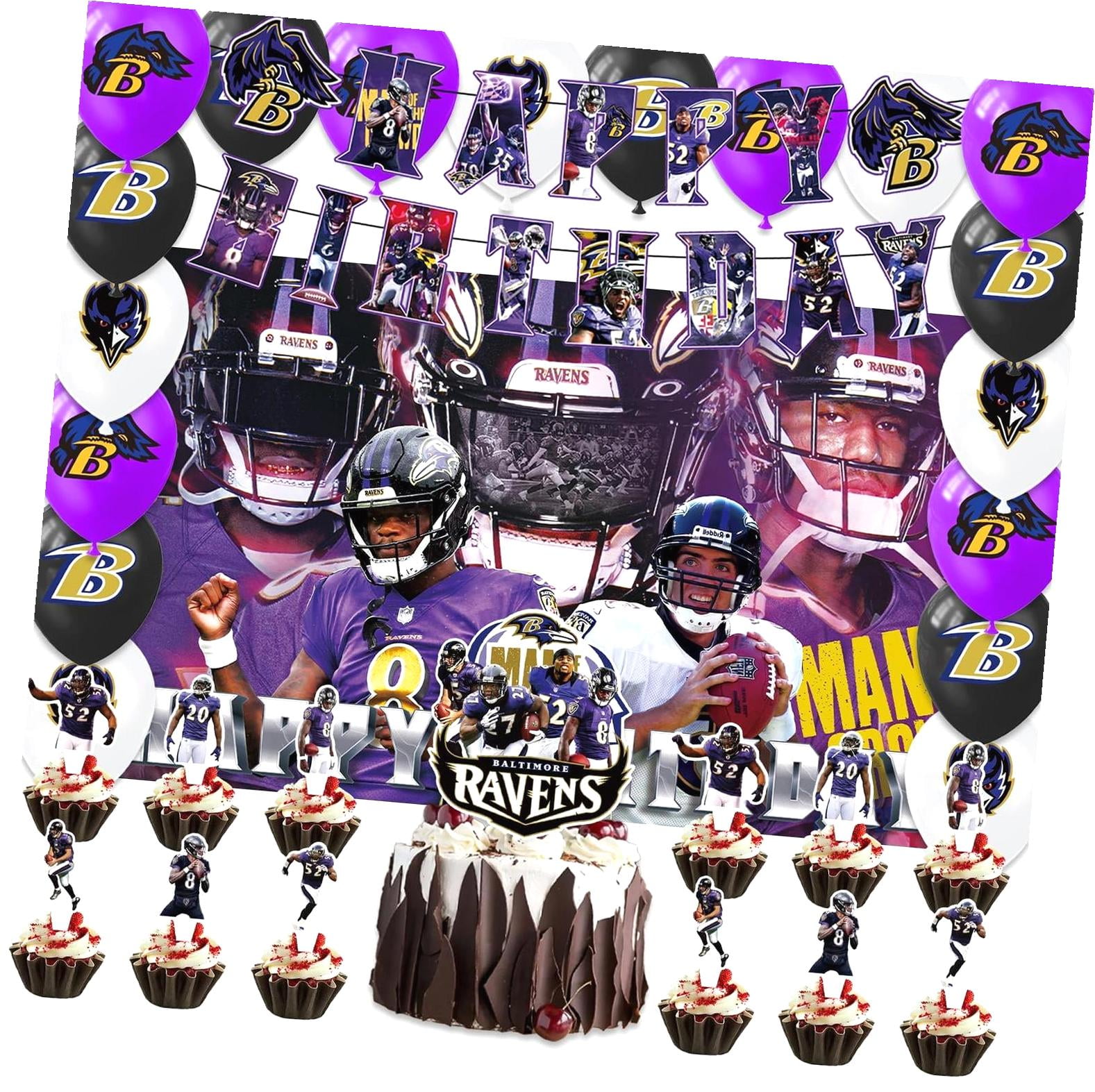 HYKE 42-piece Baltimore Party Decor Pack includes a Banner, Cake Topper ...