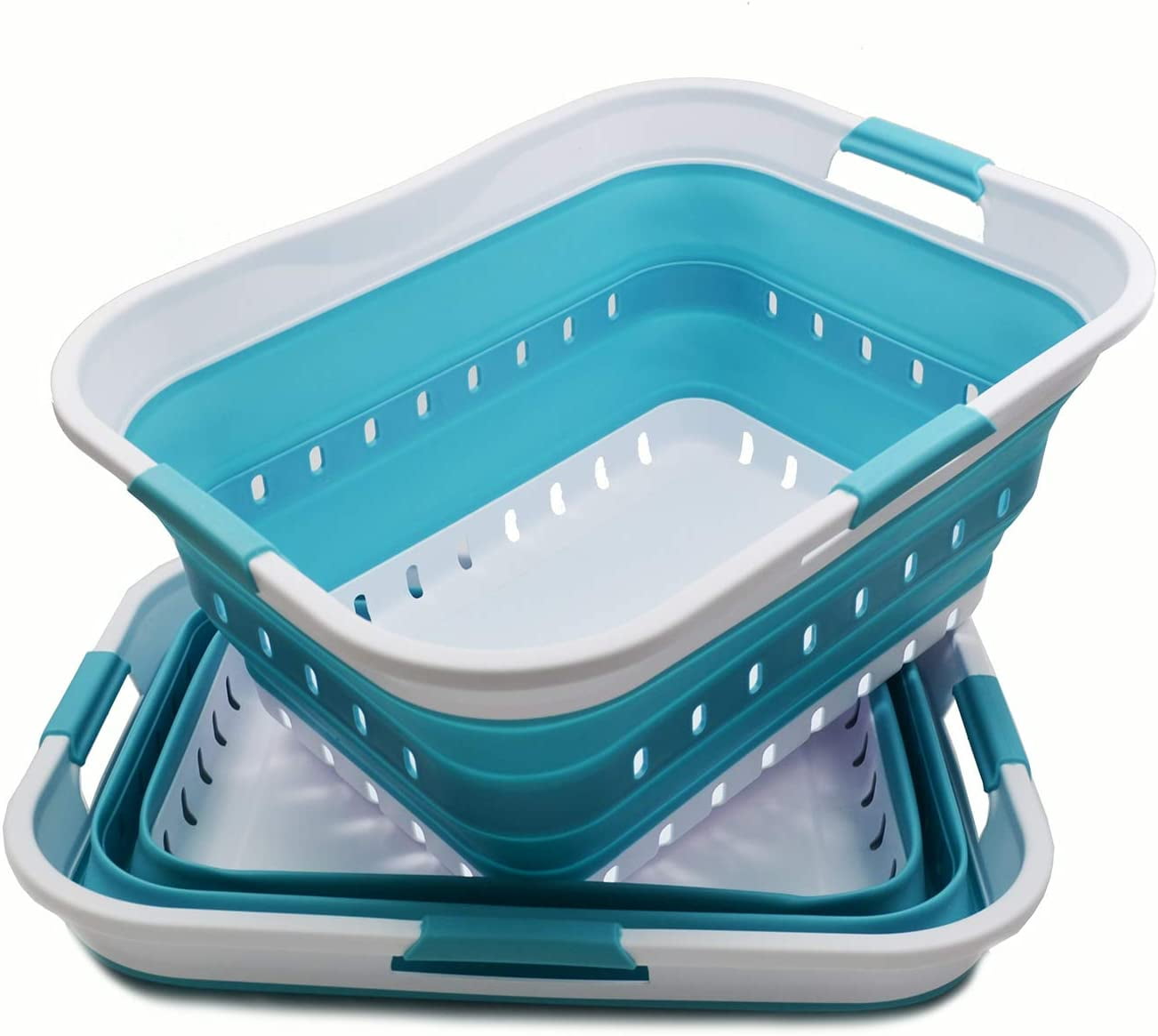 HYKE 42L (11 gallon) Collapsible Plastic Laundry Basket - Foldable Pop ...