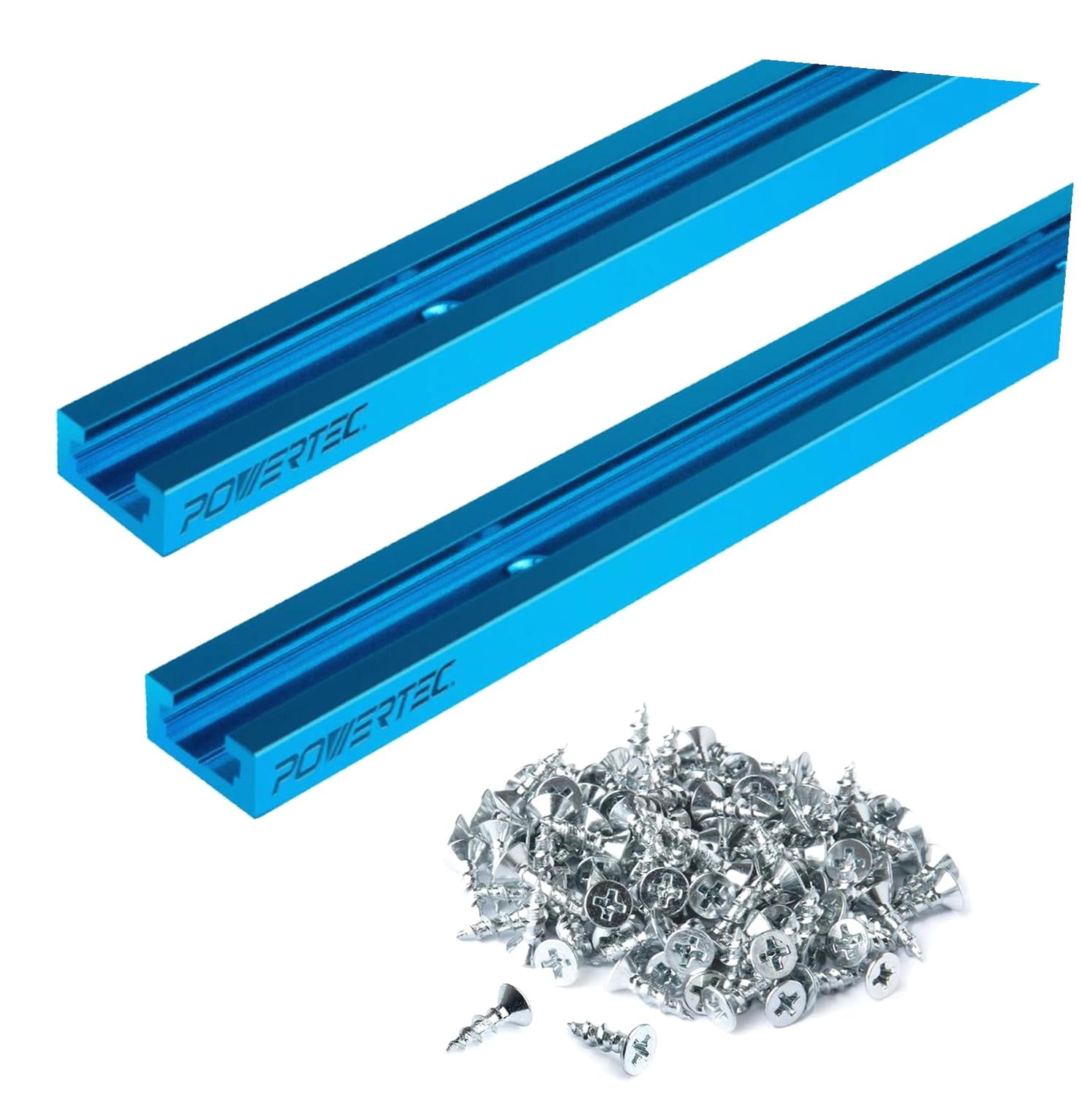 HYKE 48 Inch x2 T track with 100 Pcs #6 X 1/2" Wood Screws, Double-Cut ...