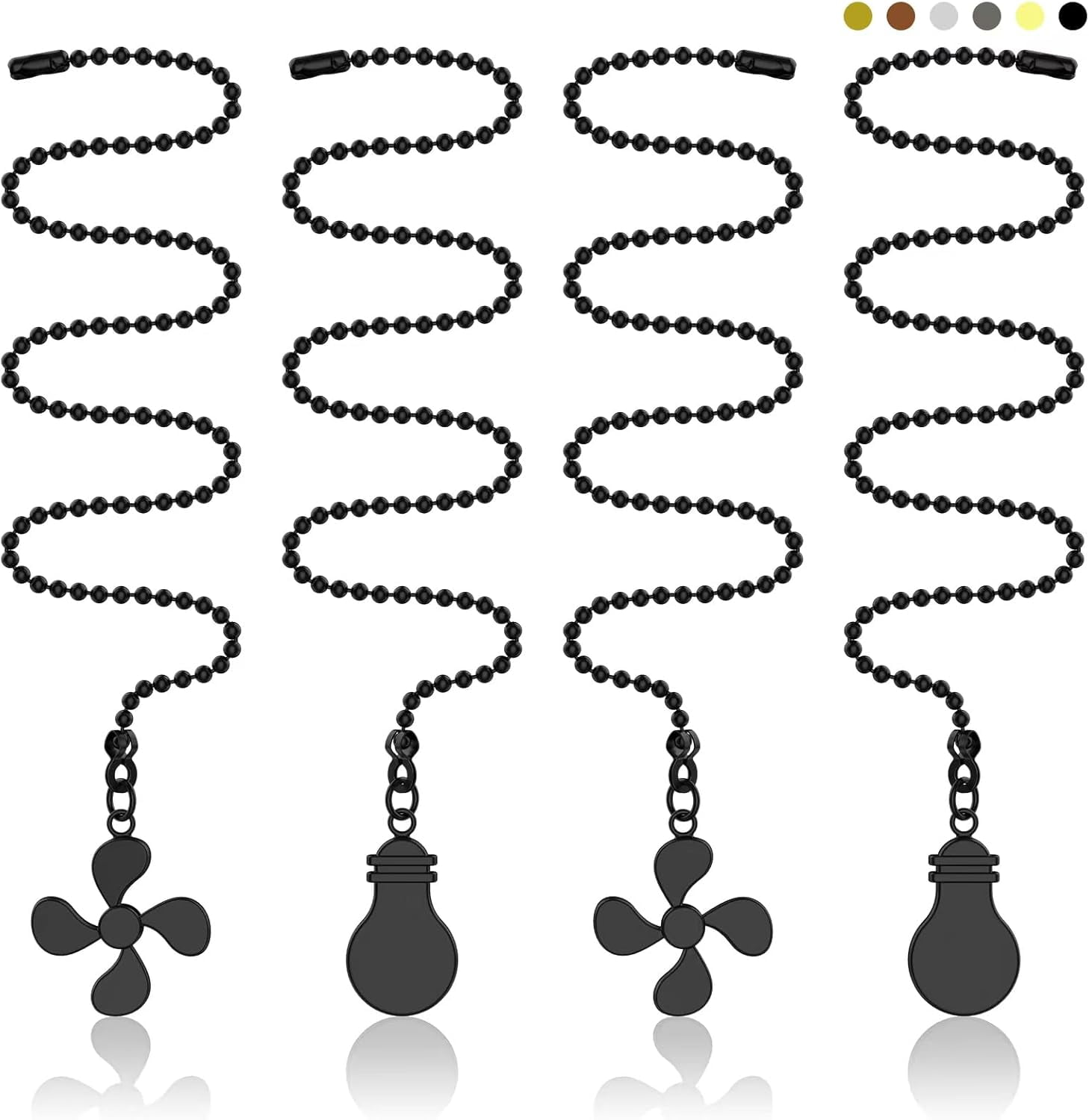 HYKE 4PCS Ceiling Fan Pull Chain, Pull chains for ceiling fans and ...