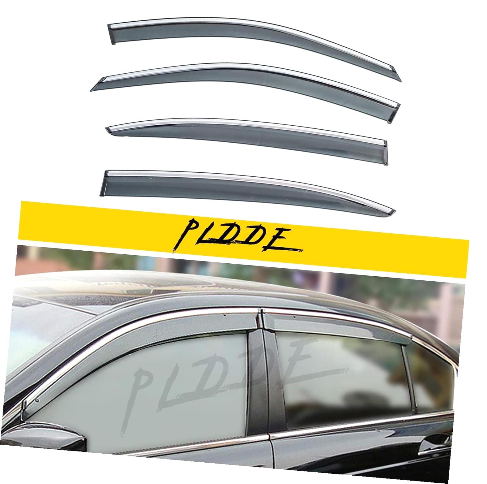 HYKE 4X Window Visors with 2008-2012 Accord Sedan 4-Door Smoke Tinted ...